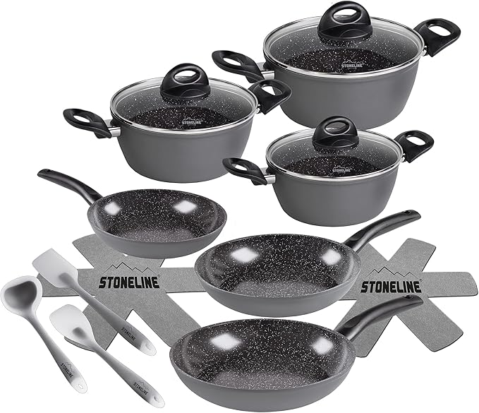 StoneDine® Ceramic Cookware Set, 14 pieces. : Amazon.co.uk: Home & Kitchen