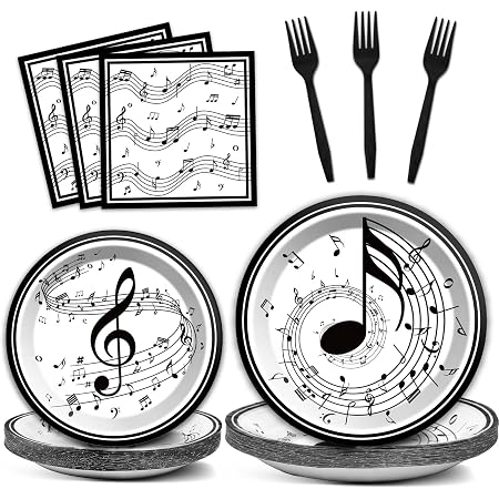 Amazon.com: Beistle Musical Notes Beverage Napkins, White/Black (3-Pack ...