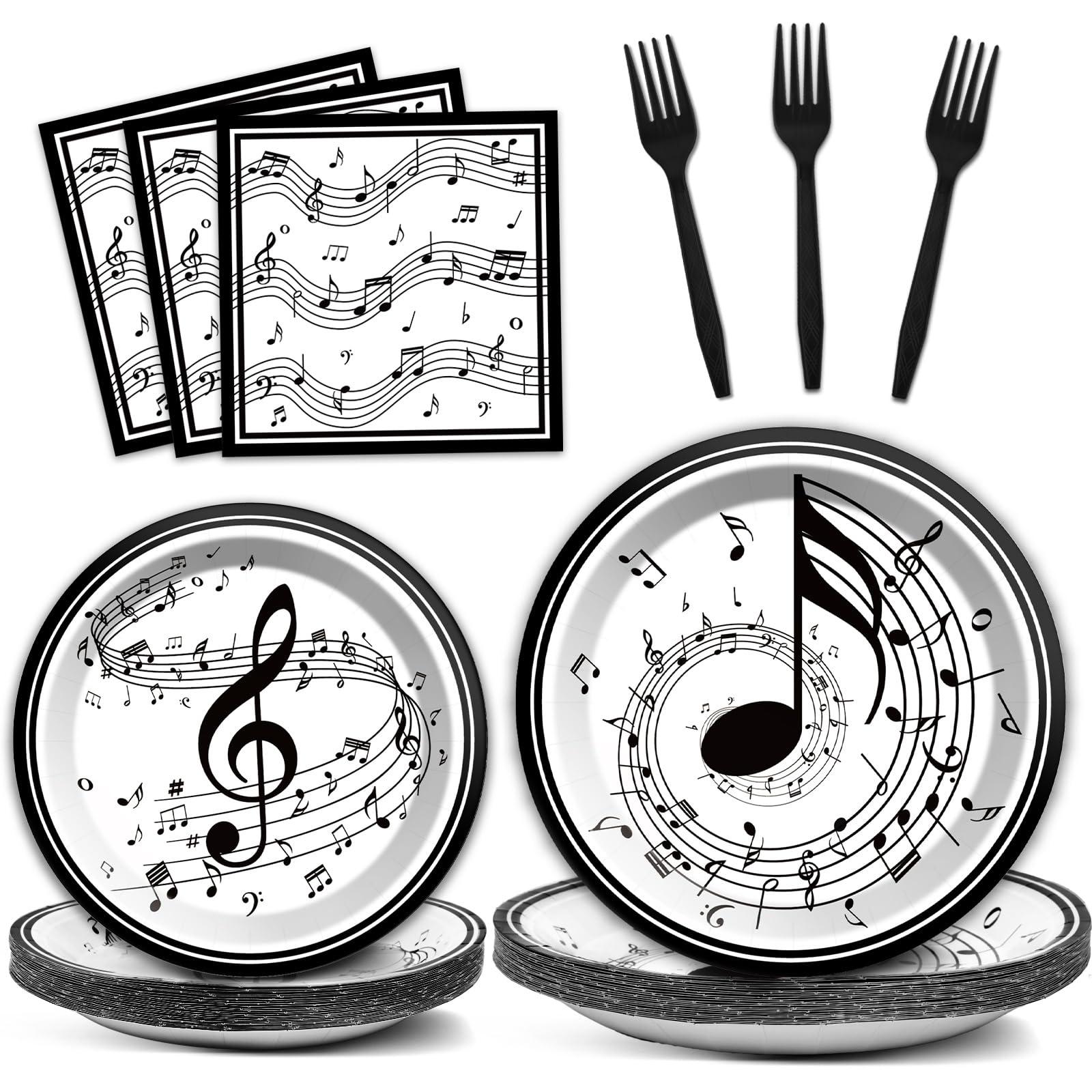 Amazon.com: Musical Note Plates Napkins Music Themed Party Tableware ...
