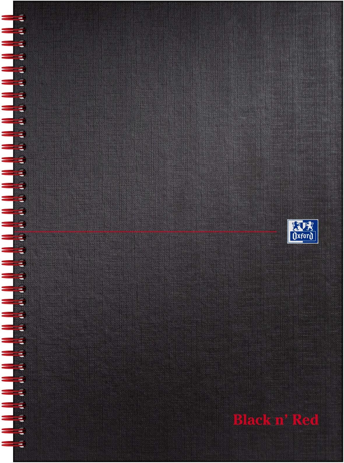 Oxford Black n' Red A4 Perforated Glossy Hardback Wirebound Ruled ...