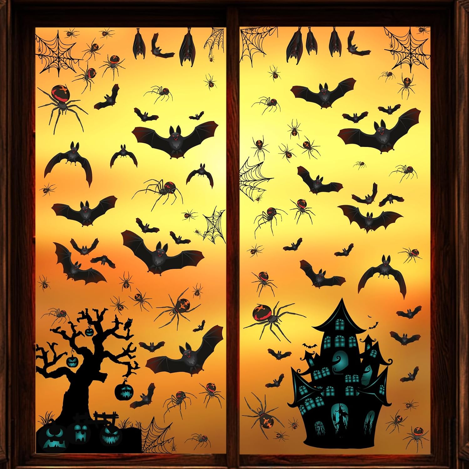 Amazon.com: 8 Sheets Holiday Window Clings, Spooky Window Stickers with ...