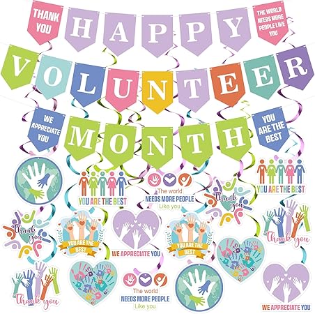 Amazon.com: Affrolling 35 Pcs Volunteer Decorations Thank You ...