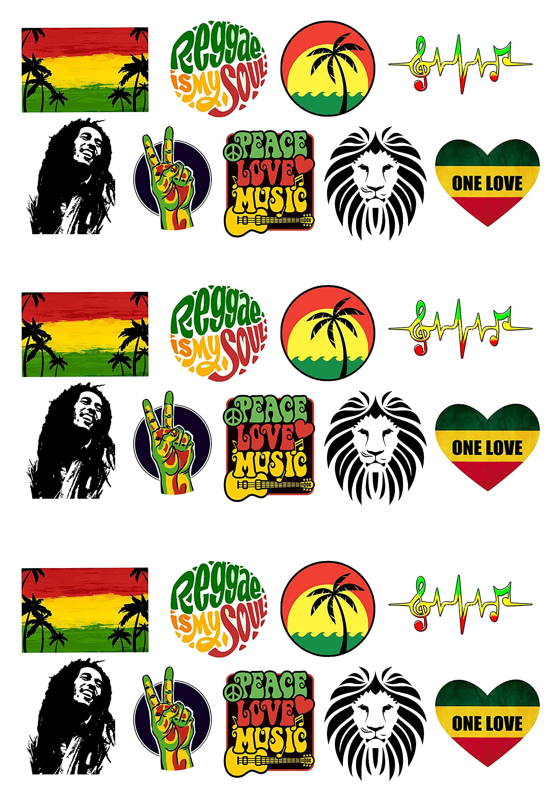 Buy 27 Stand Up Reggae Rastafarian Music Themed Edible Wafer paper Cake ...