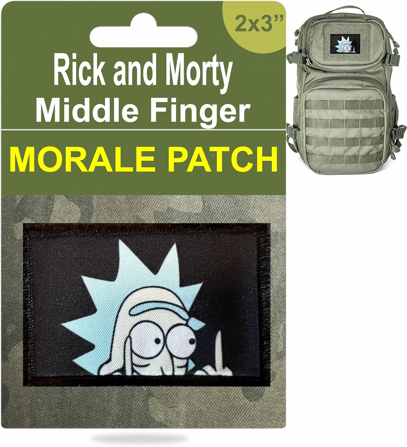 Amazon.com: RedheadedTshirts Rick Middle Finger Patch - 2x3 Hook and ...