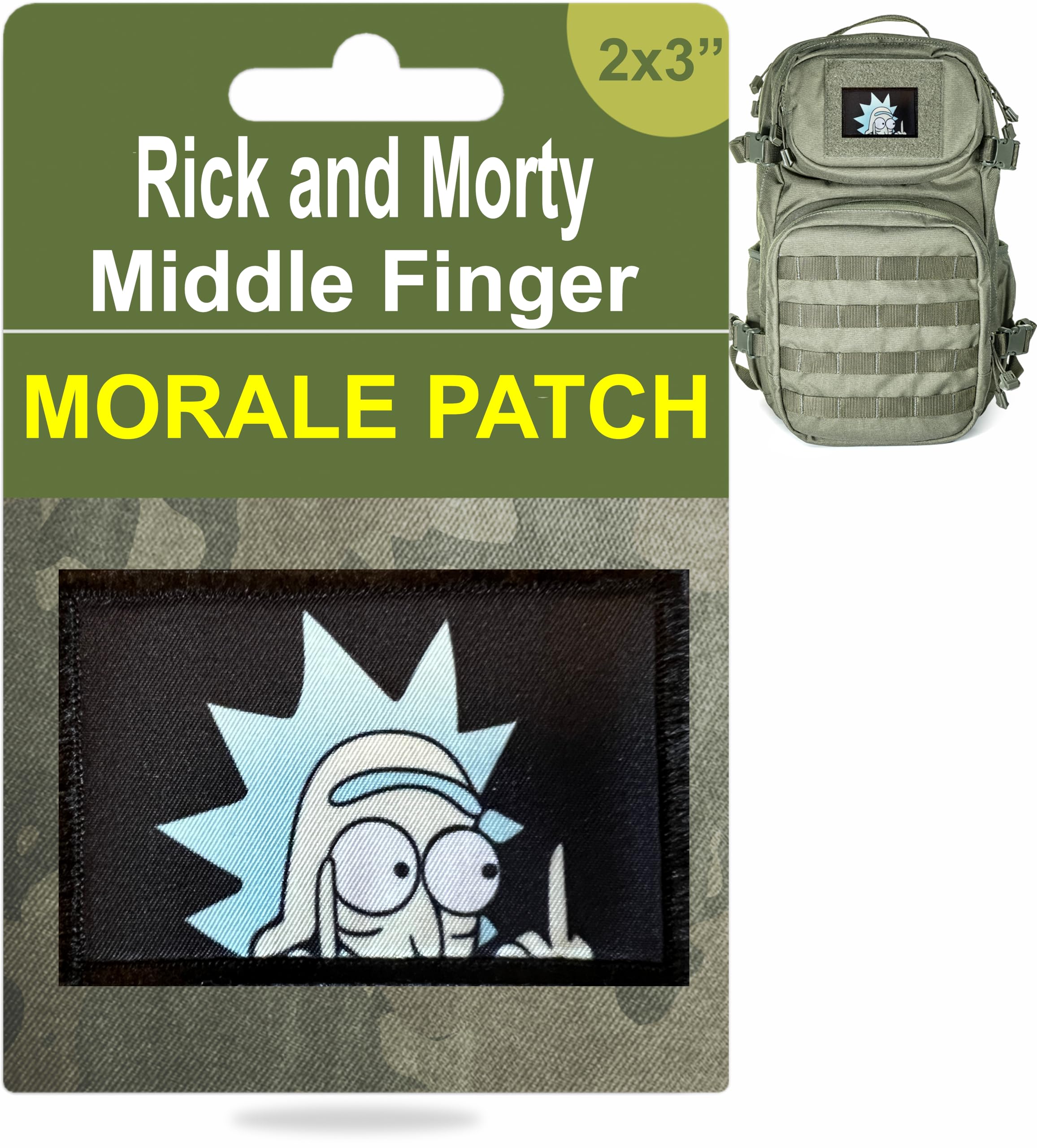 Amazon.com: RedheadedTshirts - Rick Middle Finger Funny Morale Patch ...