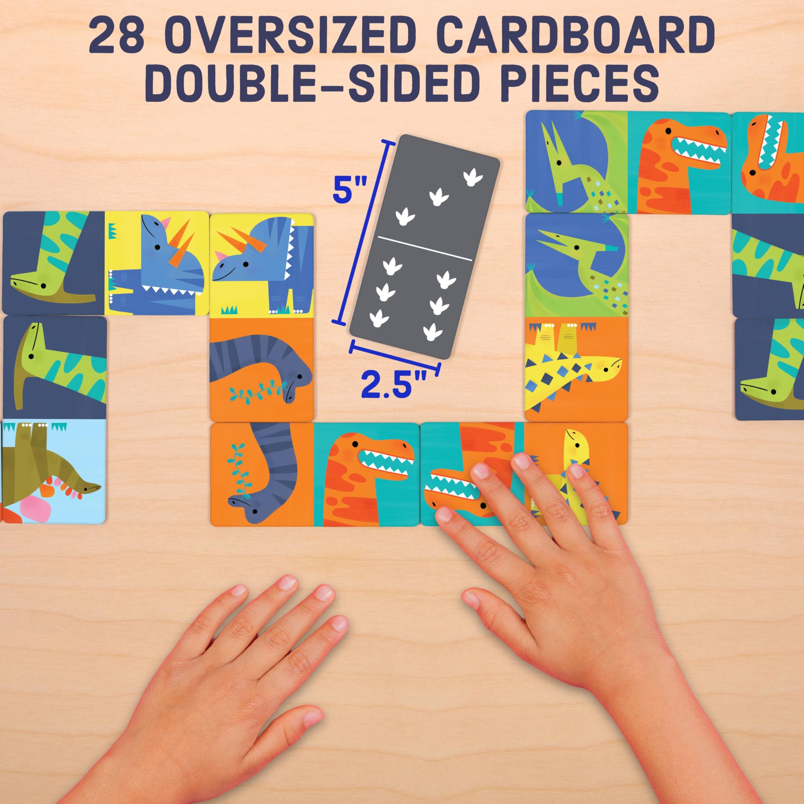 Snapklik.com : Mudpuppy Dinosaur Dominoes Giant Domino Set For Kids