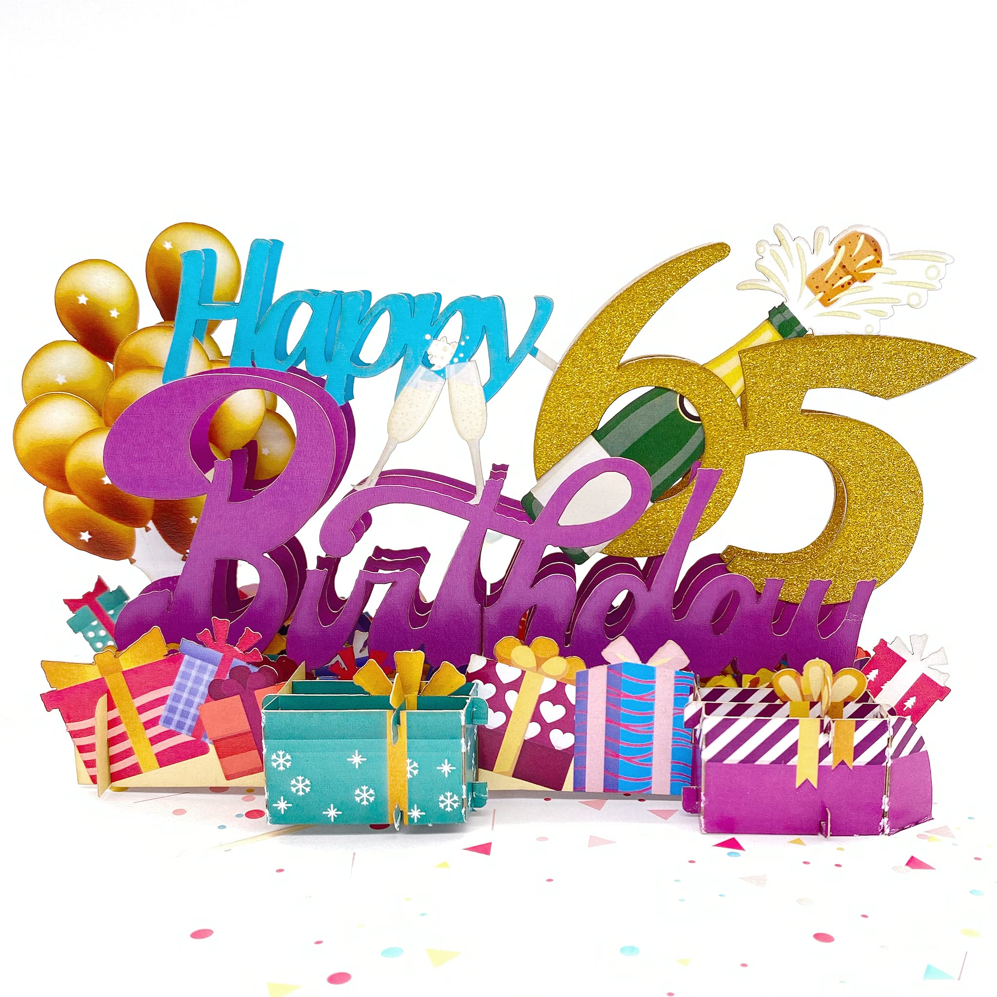 Buy Liif Happy 65Th Birthday 3D Greeting Pop Up Card, Happy Birthday ...