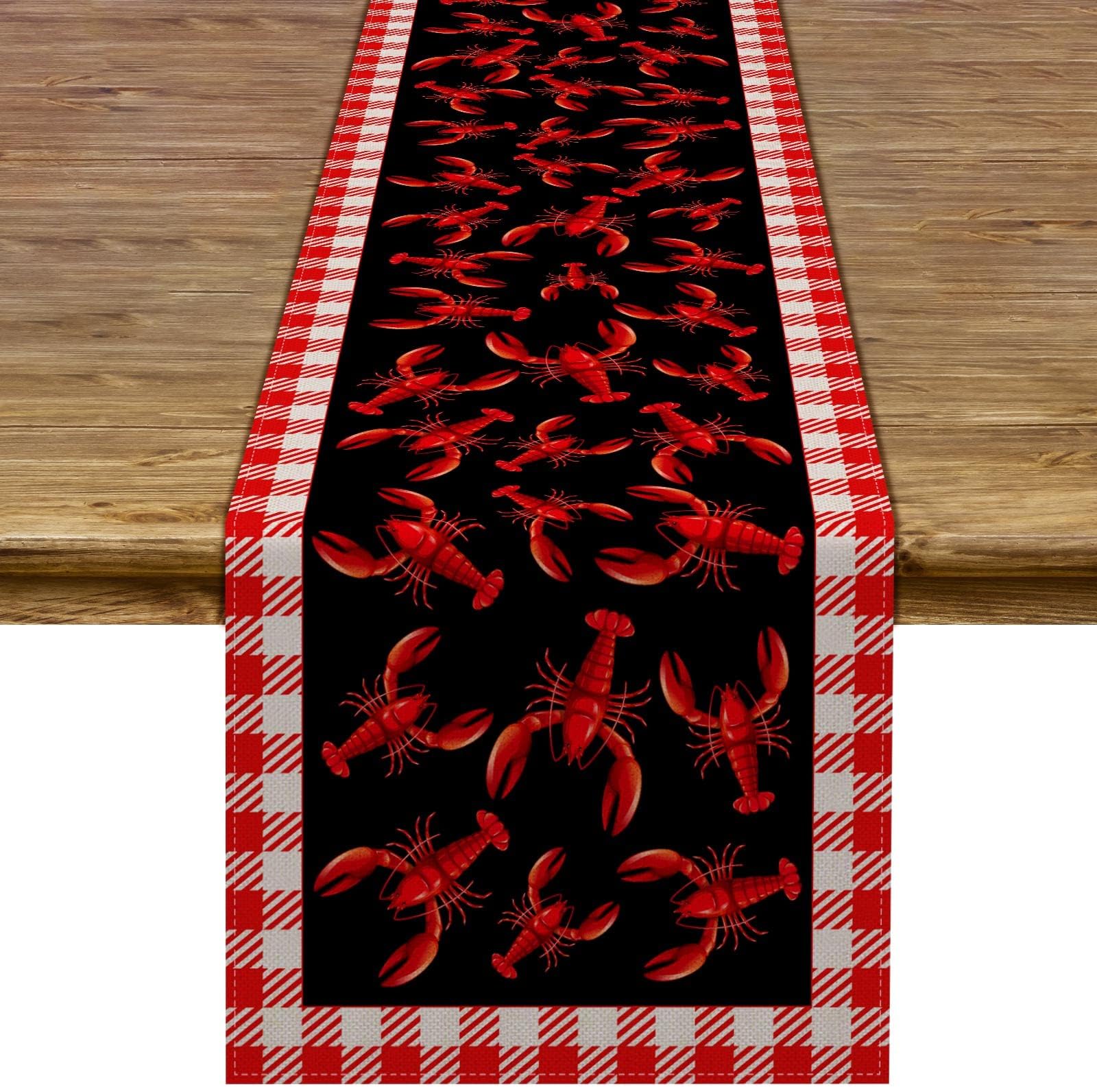 Amazon.com: Pudodo Crawfish Boil Table Runner Lobster Seafood Boil ...