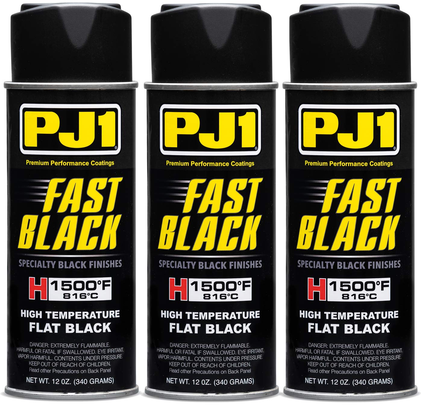 Amazon.com: PJ1 16-HIT-3PK Flat Black Hi-Temp Spray Paint, 33 oz, 3 ...