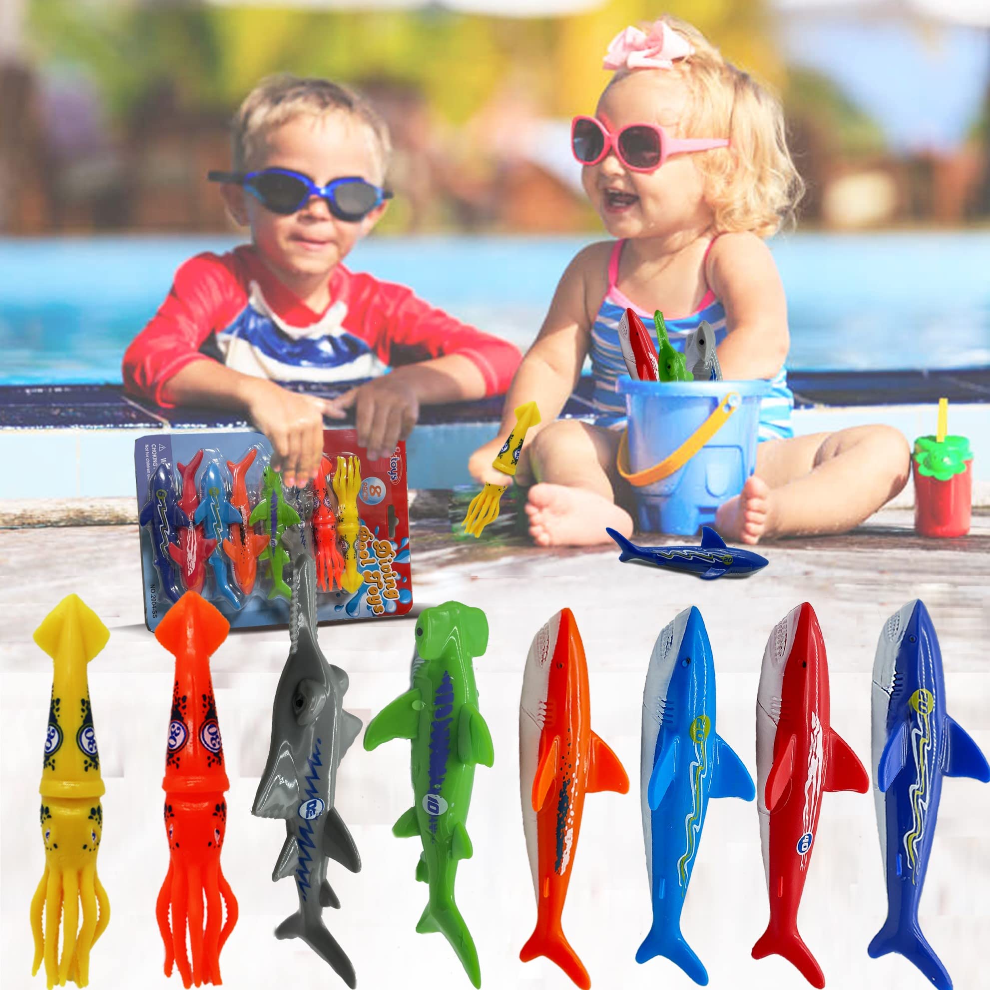 Snapklik.com : Haktoys Pool Dive Toy Set: Underwater Torpedo Toys For ...