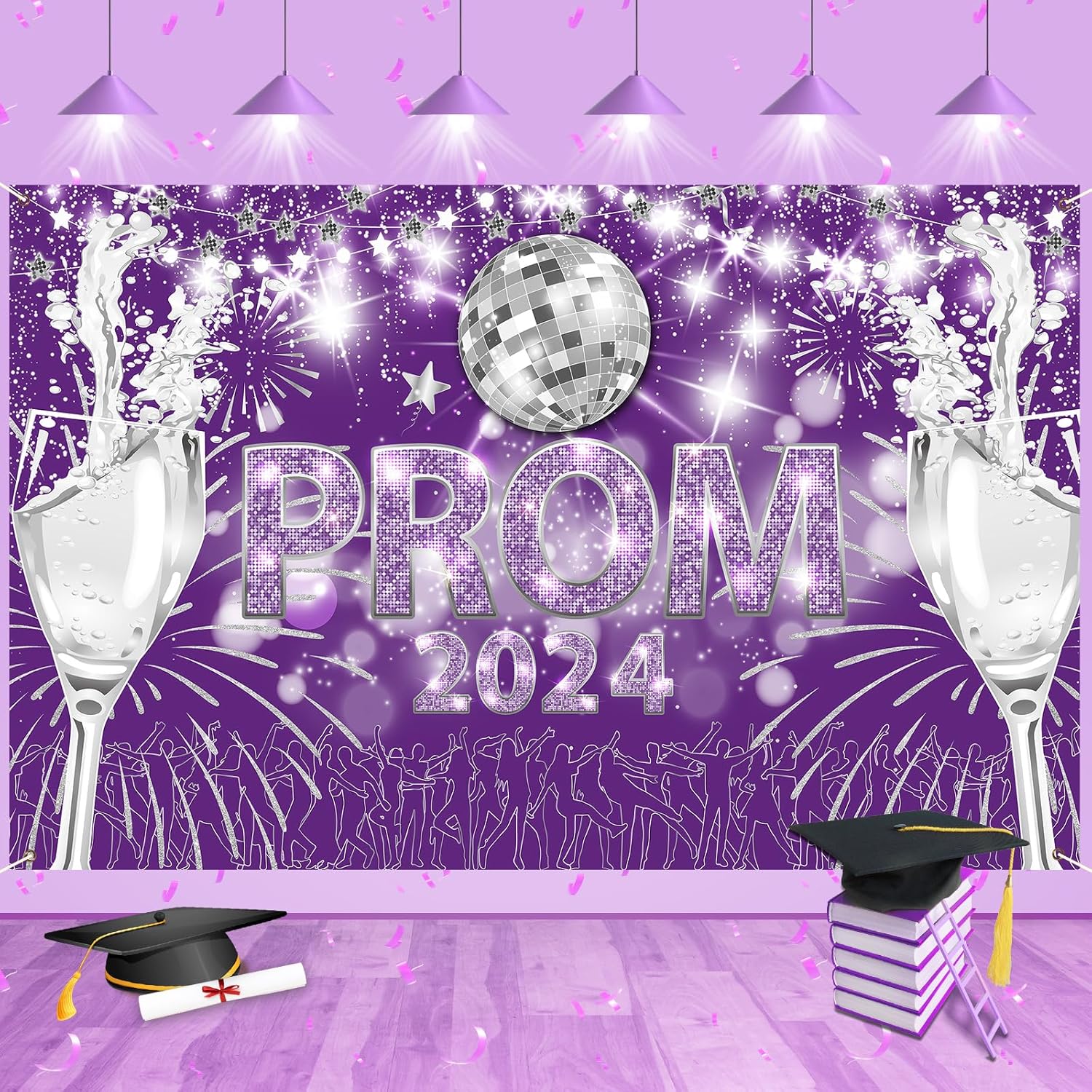 Amazon.com: Prom Decorations 2024 Graduation Party Decoration Purple ...