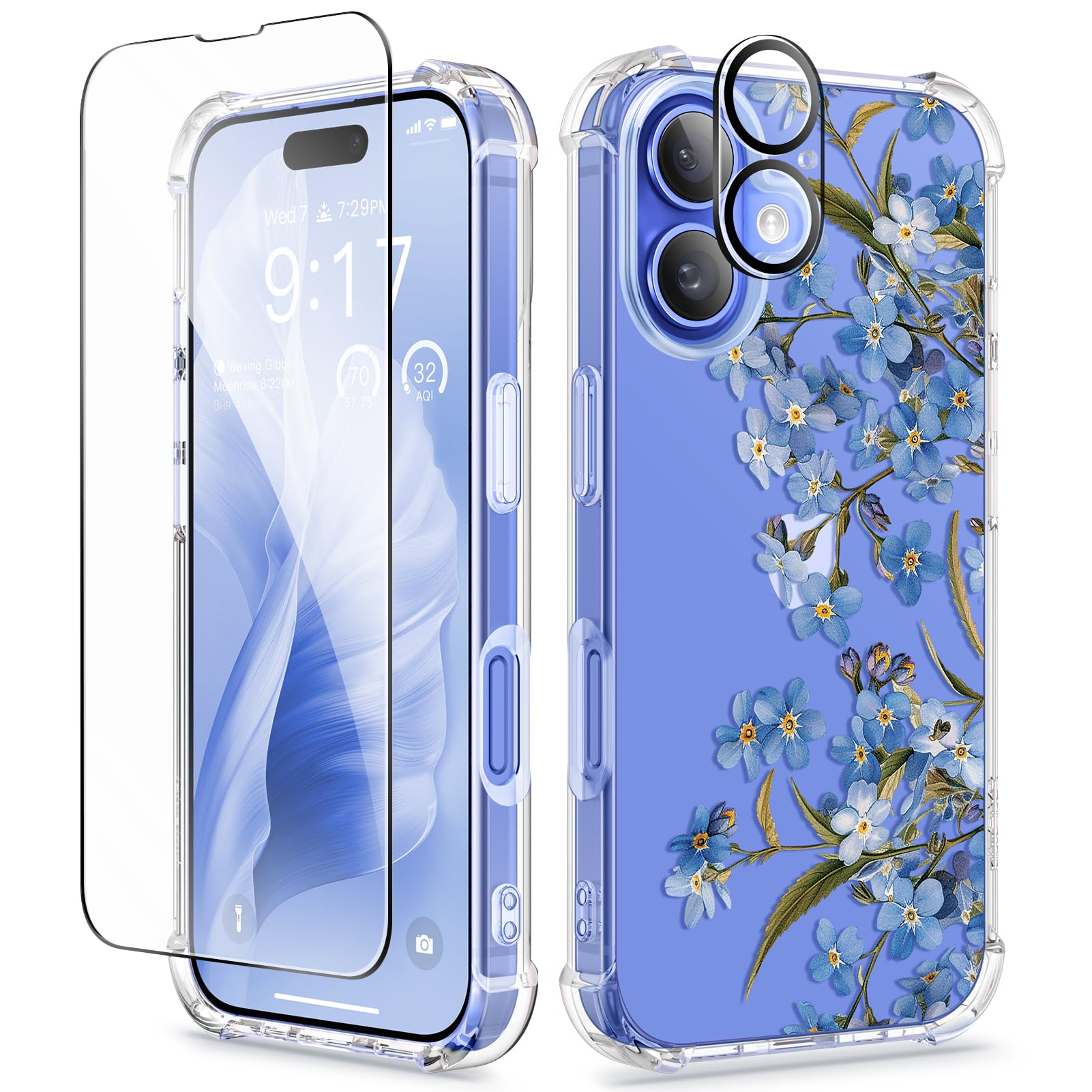 GVIEWIN Compatible with iPhone 16 Plus Case 6.7" 2024 with Screen Protector&Camera Lens ...