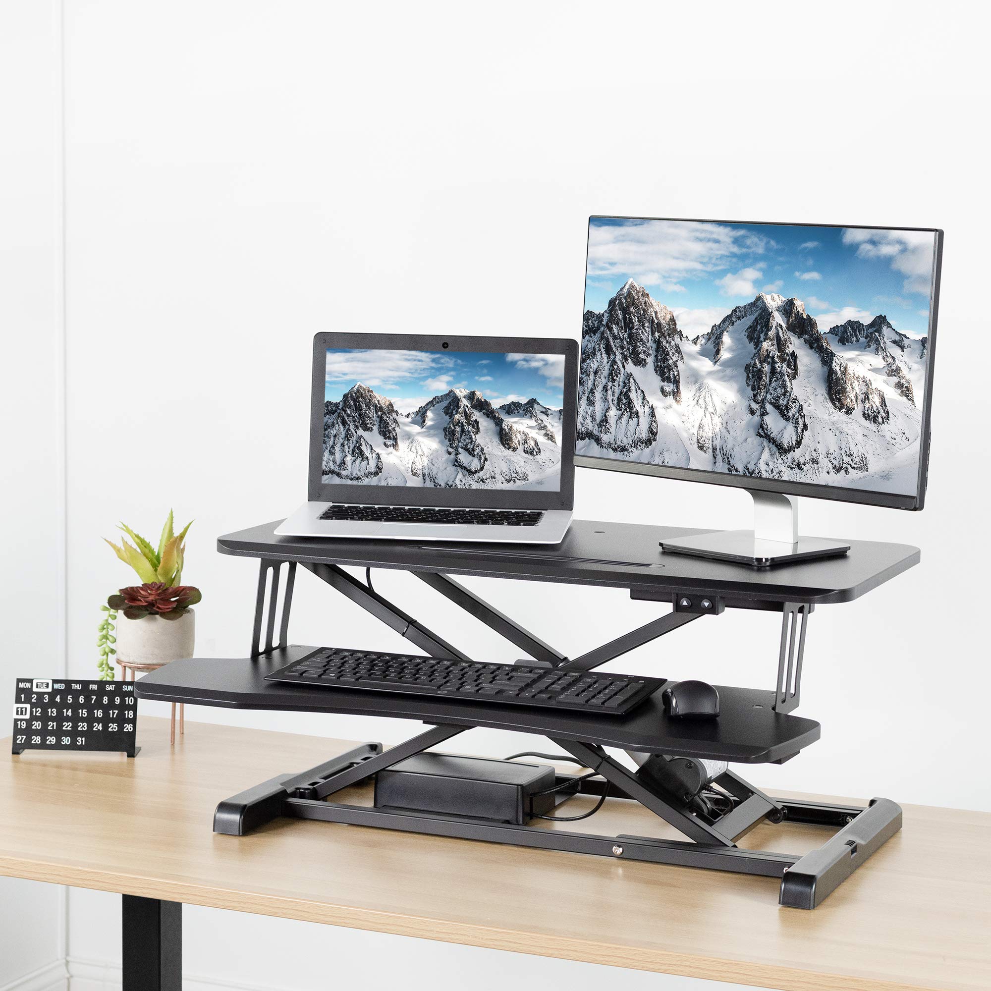 Vivo Black Height Adjustable 32 Inch Standing Desk Converter Review at ...