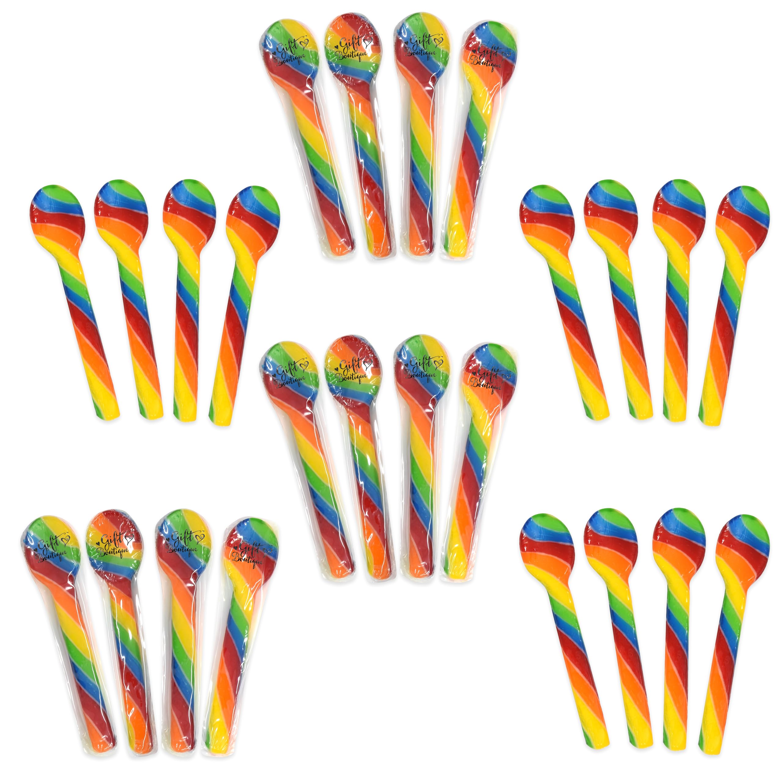 Amazon.com: Christmas Candy Cane Spoons Fruity Flavor 24 Pack Edible ...