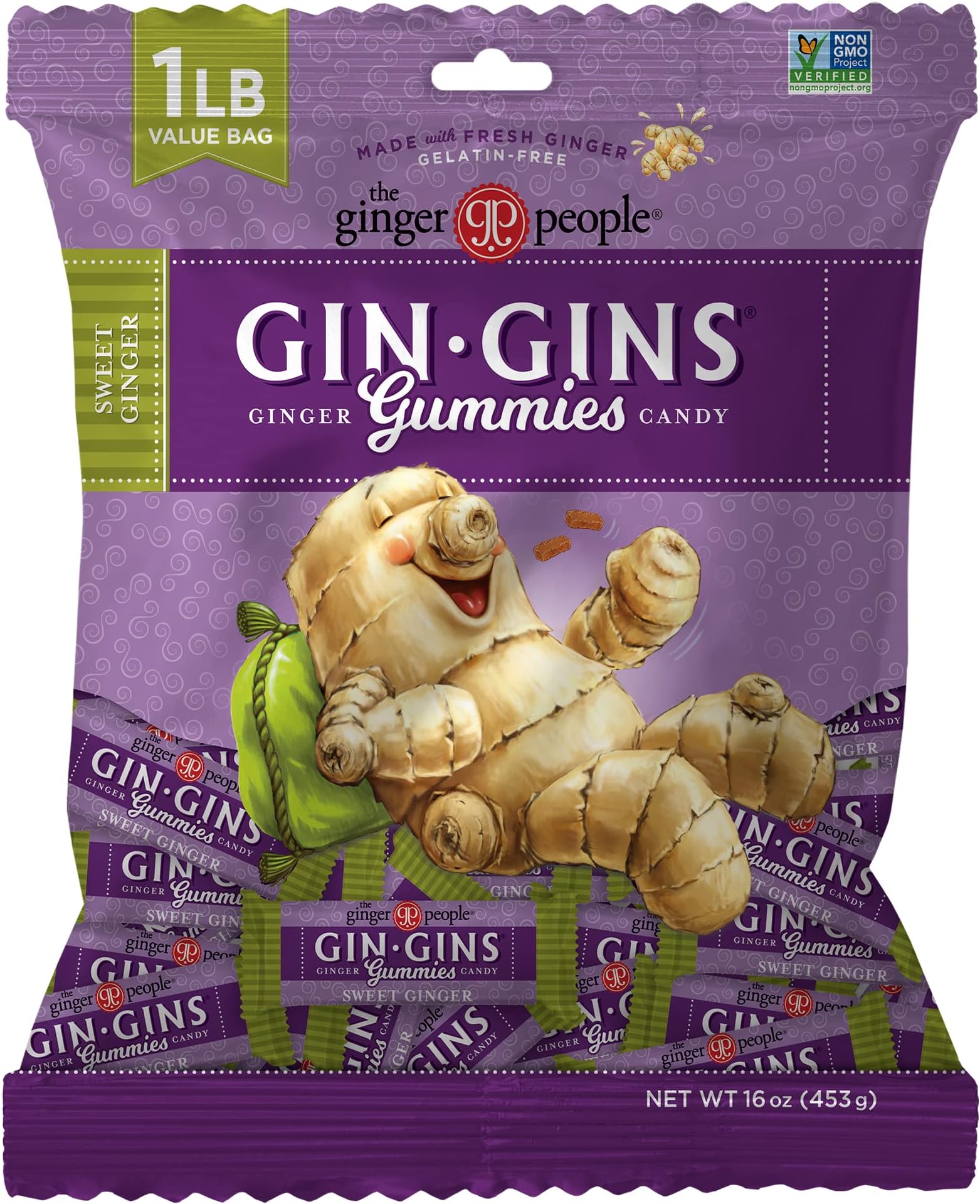 Amazon.com : GIN GINS Sweet Ginger Gummies – Natural Fresh Ginger Candy ...