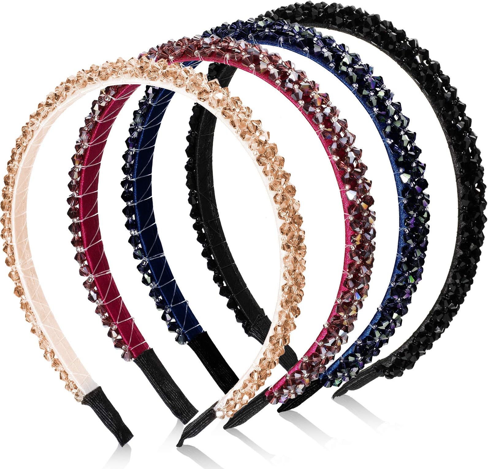 Amazon.com : Ruihfas Fashion Sparkle 4 Rows Crystal Rhinestone ...