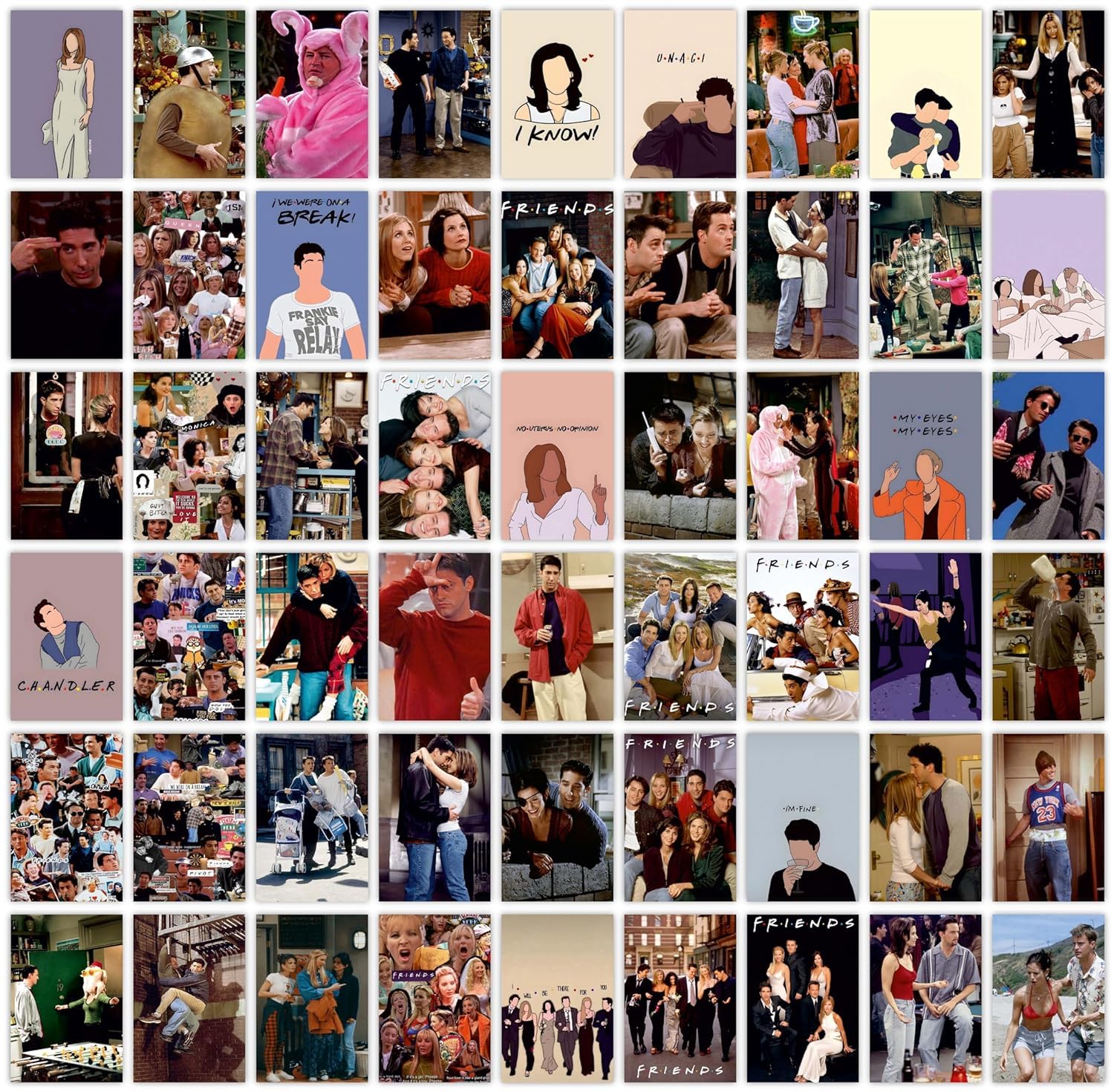 Pack of 54 Aesthetic Friend Wall Collage Kit - 4 x 6 Inches Posters ...