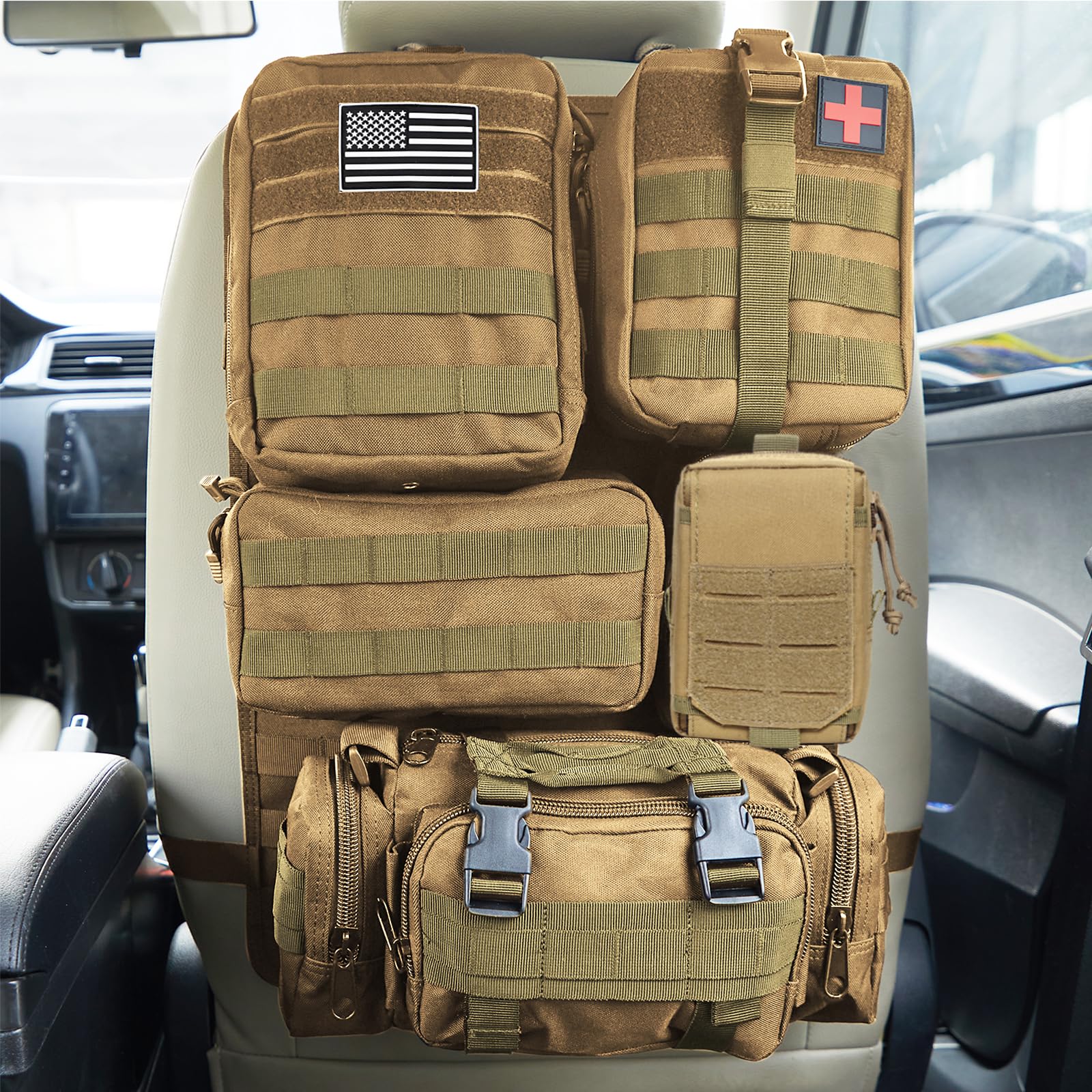 Amazon.com: Universal Tactical Car Seat Back Organizer Bag Tactical ...