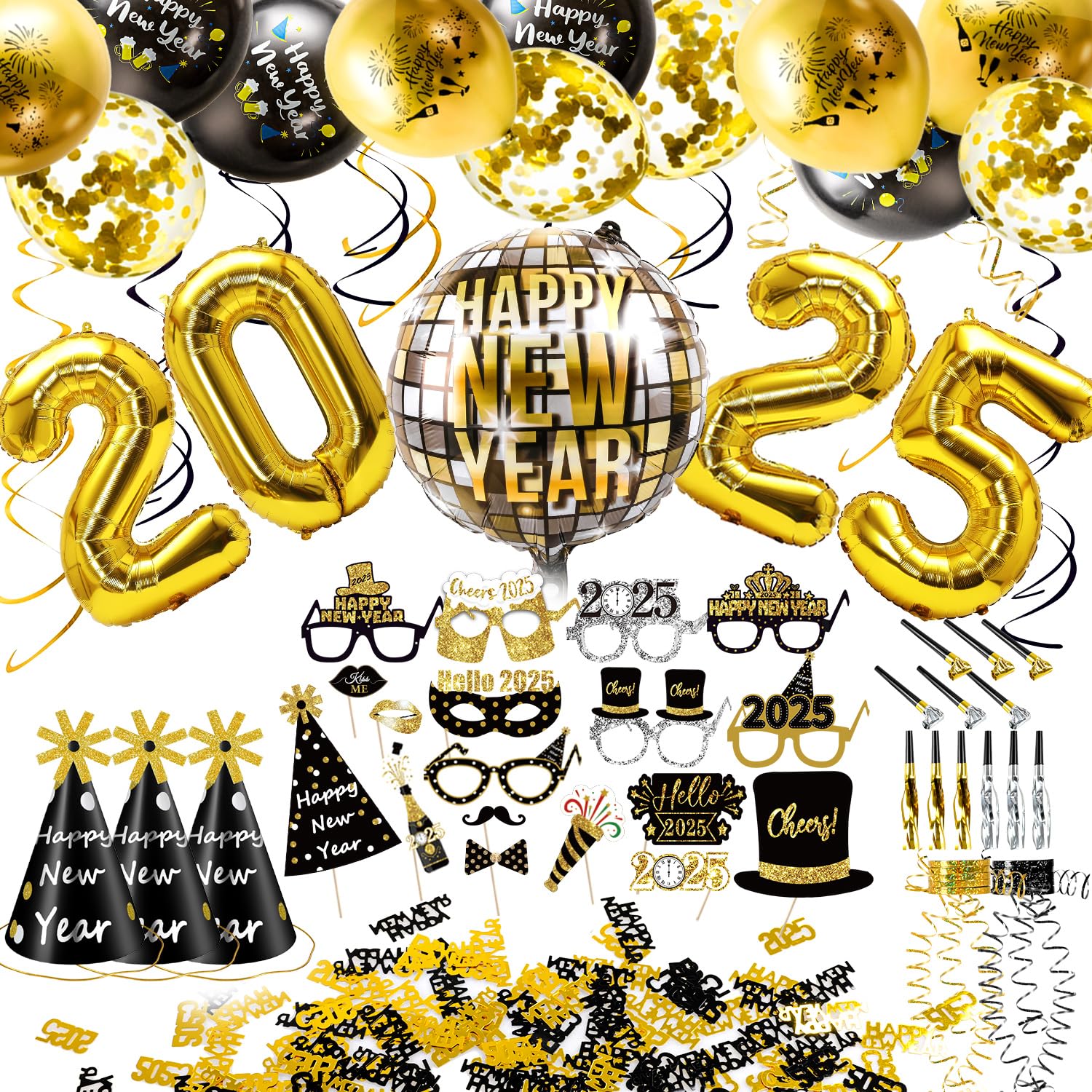 Buy iZoeL New Years Decorations 2025 Eve Party Supplies - 2025 Balloons ...