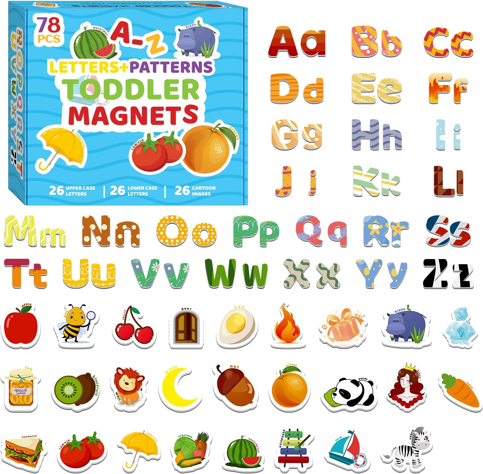 Amazon.com: Magnets Alphabet Numbers Refrigerator Magnets, Colorful ...