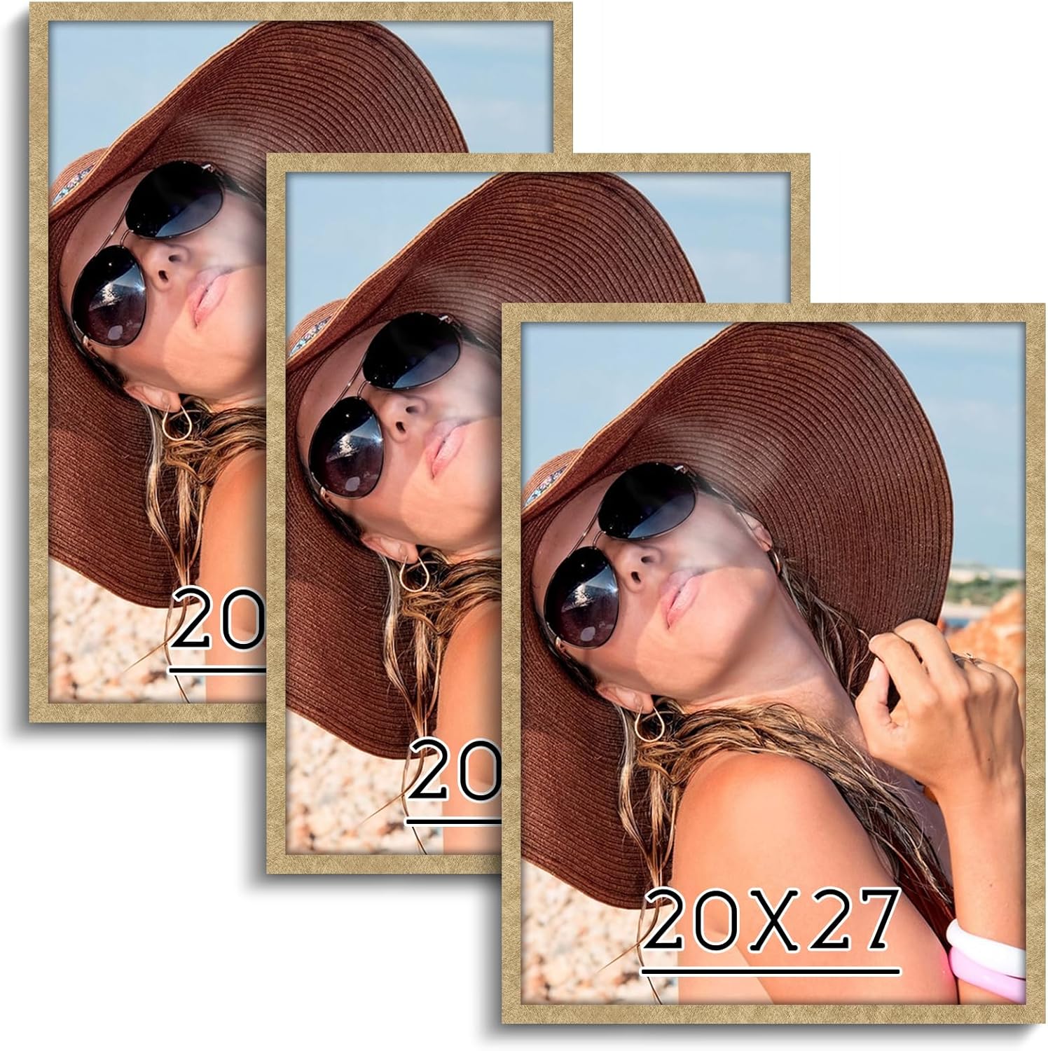 Amazon.com - HLiWEGNS Gold 20x27 Frame Set of 3 - Vintage 20 x 27 ...