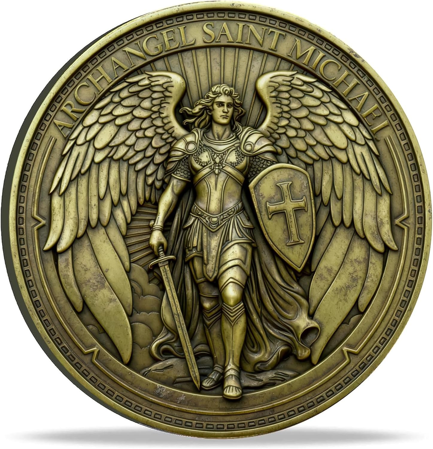 Amazon.com: Saint Michael The Archangel Protection Coin - Guardian ...