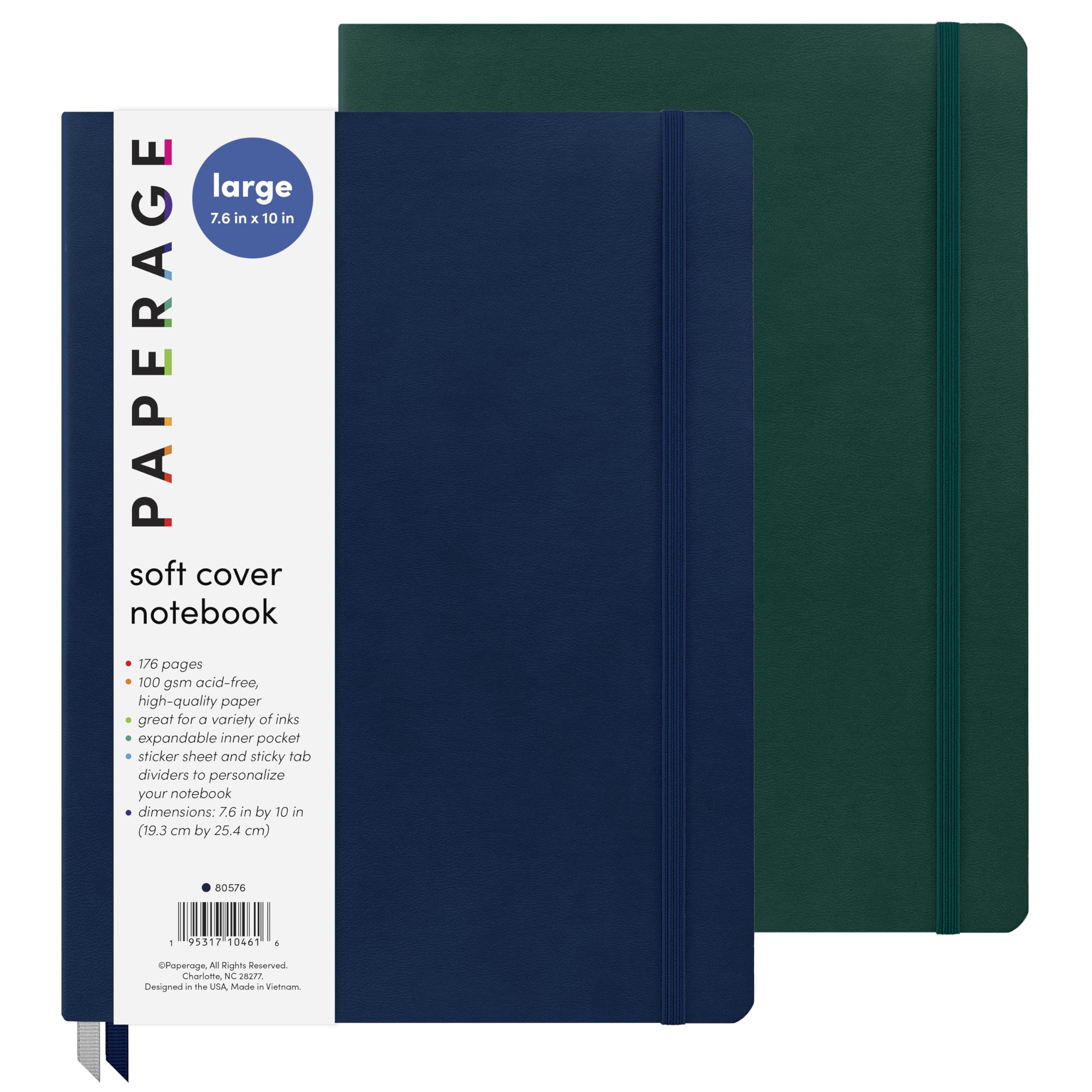 Snapklik.com : PAPERAGE 2-Pack Softcover Lined Journal Notebooks