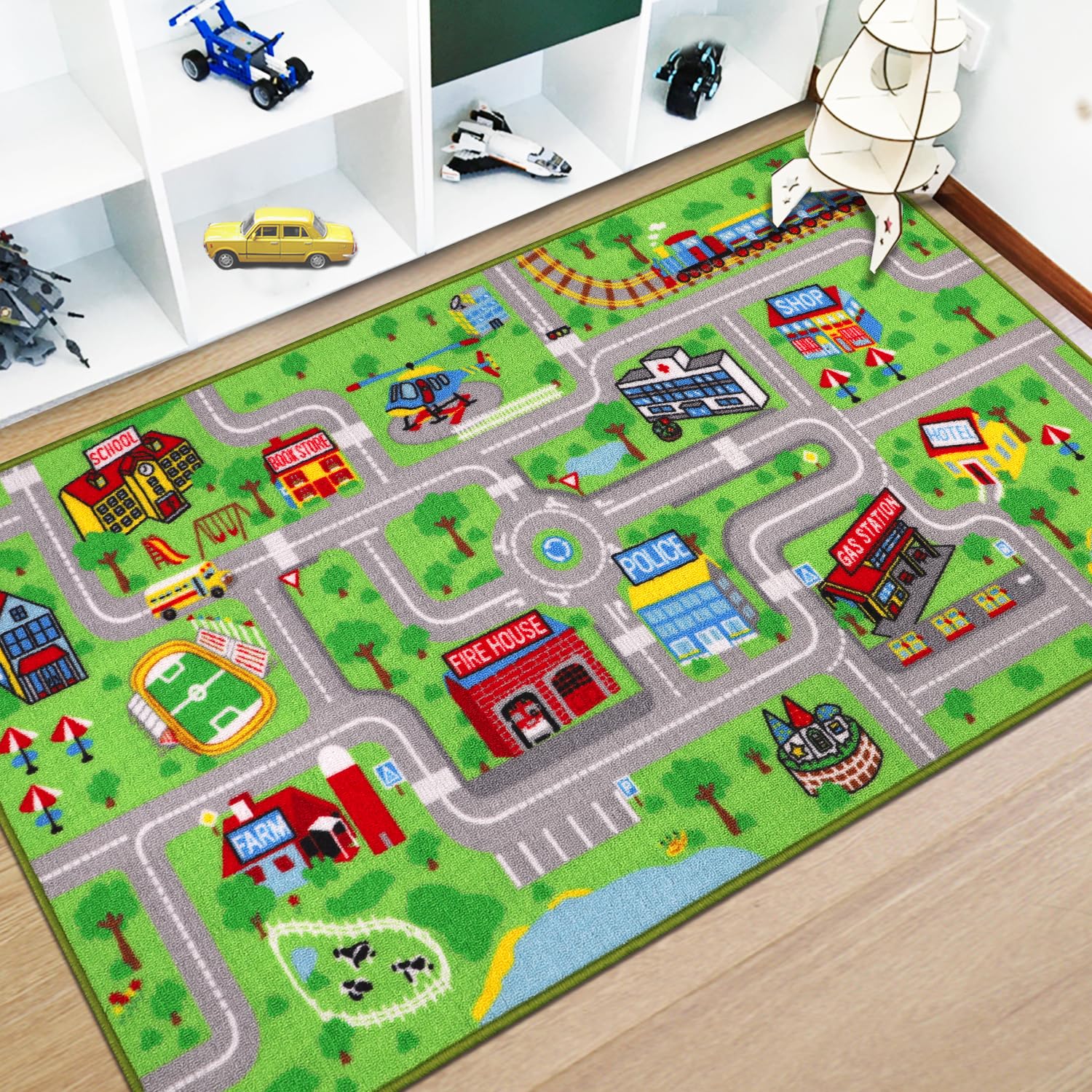 Snapklik.com : Capslpad Kids Rug Educational Play Rug 5 X 2.7 Traffic ...