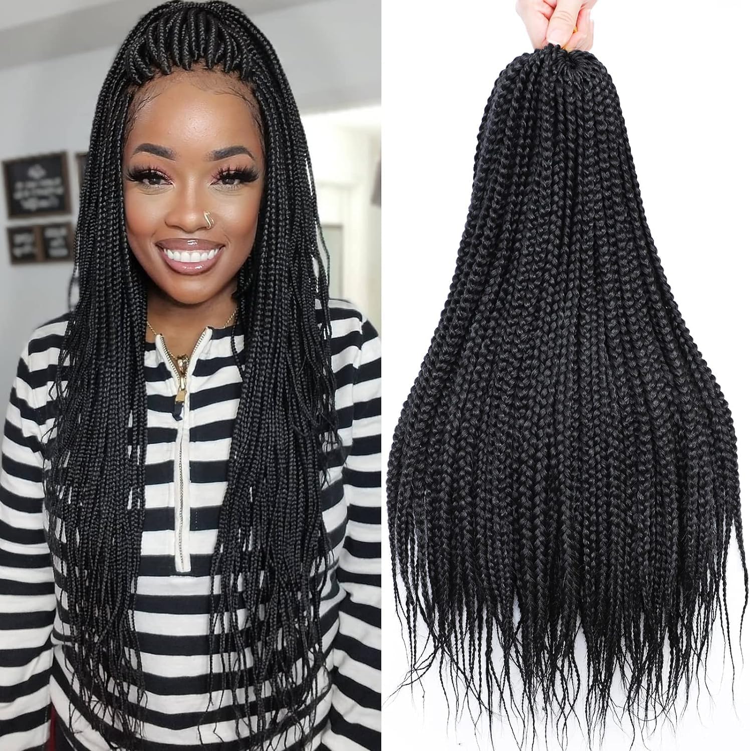 Amazon.com : AFNOTE Goddess Box Braids Crochet Hair for Black Women 24 ...