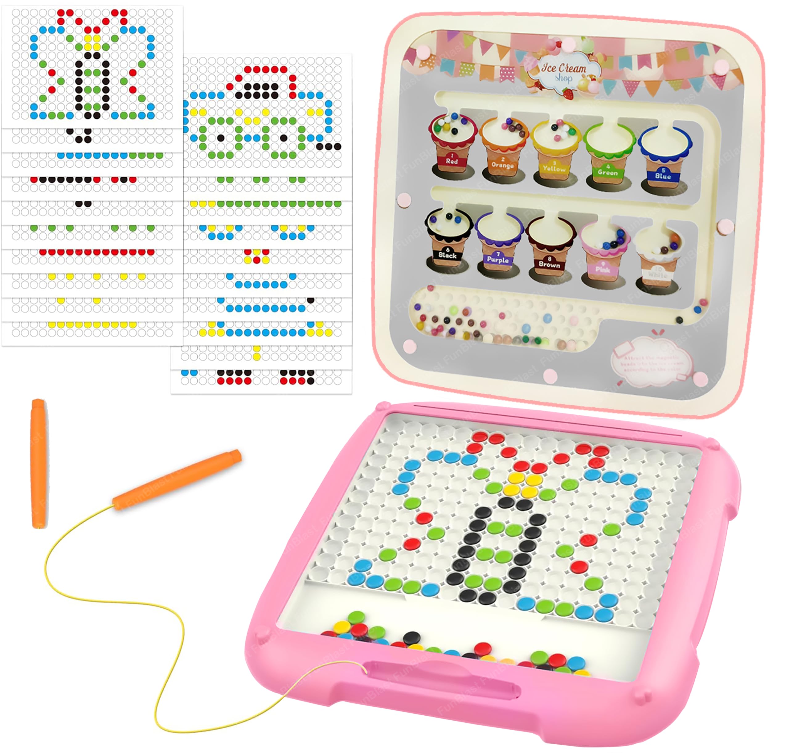 Buy FunBlast Magnetic Beads Board Game for Kids – MagPad, Educational ...