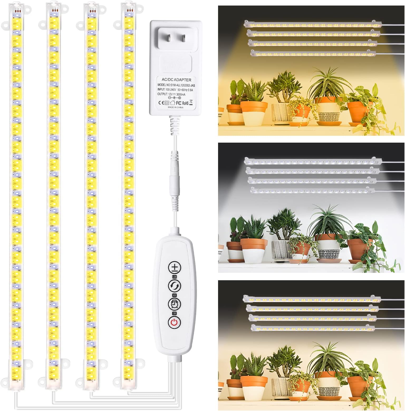 Amazon.com: LED Grow Light Strips for Indoor Plants Full Spectrum 3500K ...