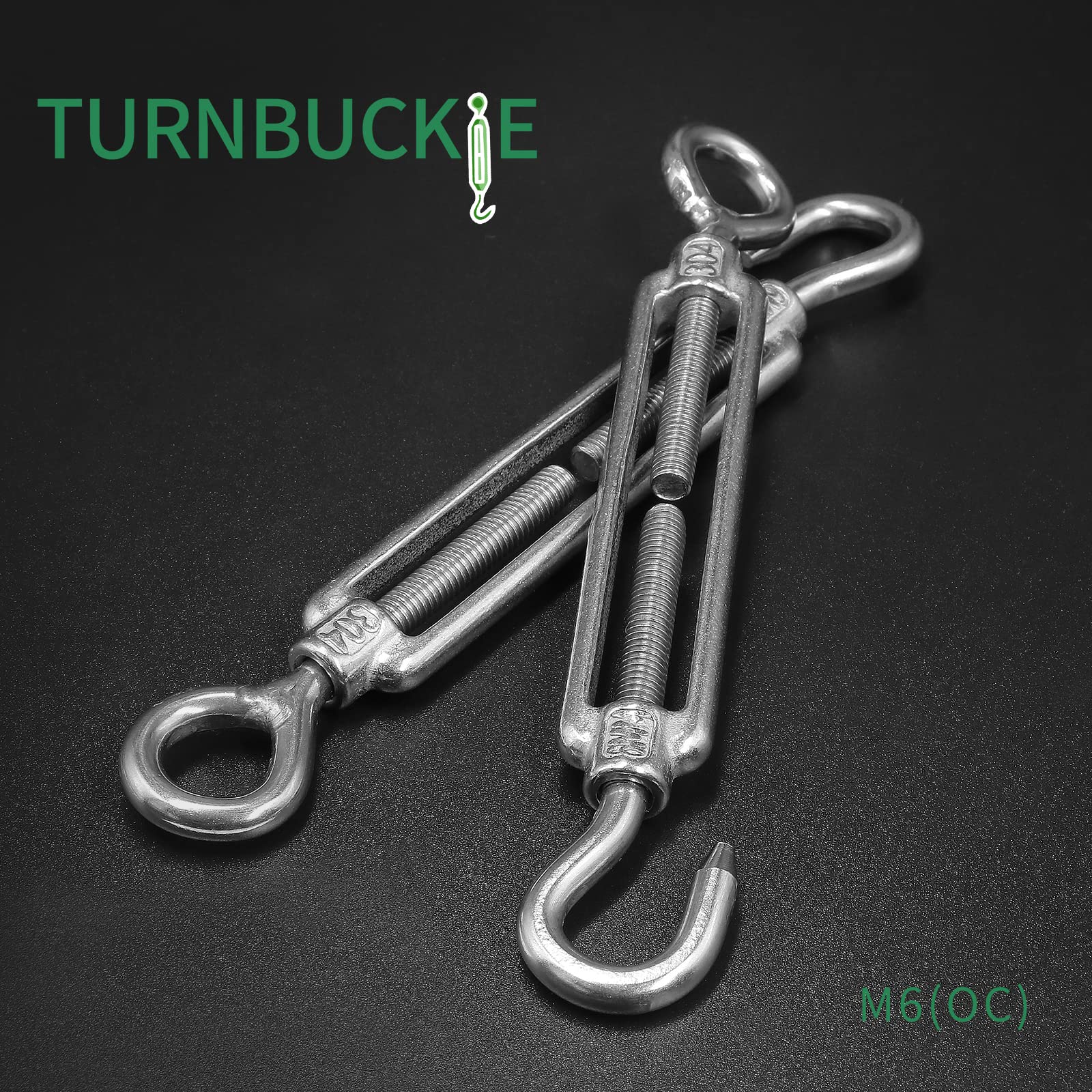 Snapklik.com : Jamiikury 3PCS M6 Hook & Eye Turnbuckle 304 Stainless ...