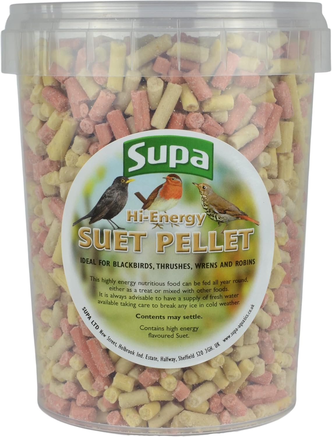 Supa Mixed Suet Pellets for Wild Birds, 1 Litre Bucket | High Energy ...
