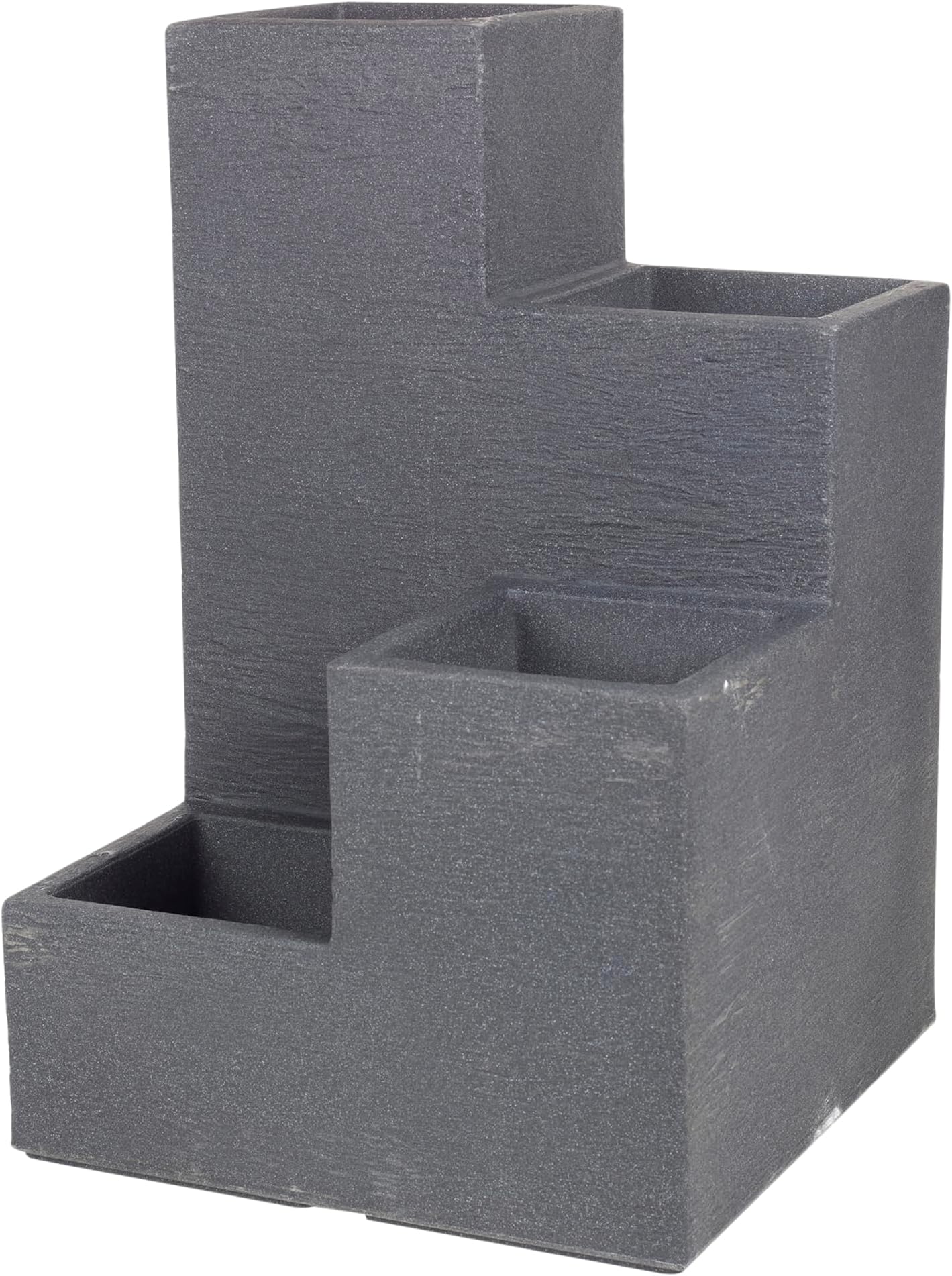 Koopman Large Floor Standing Indoor Outdoor Grey Cube Planter Plant Pot ...