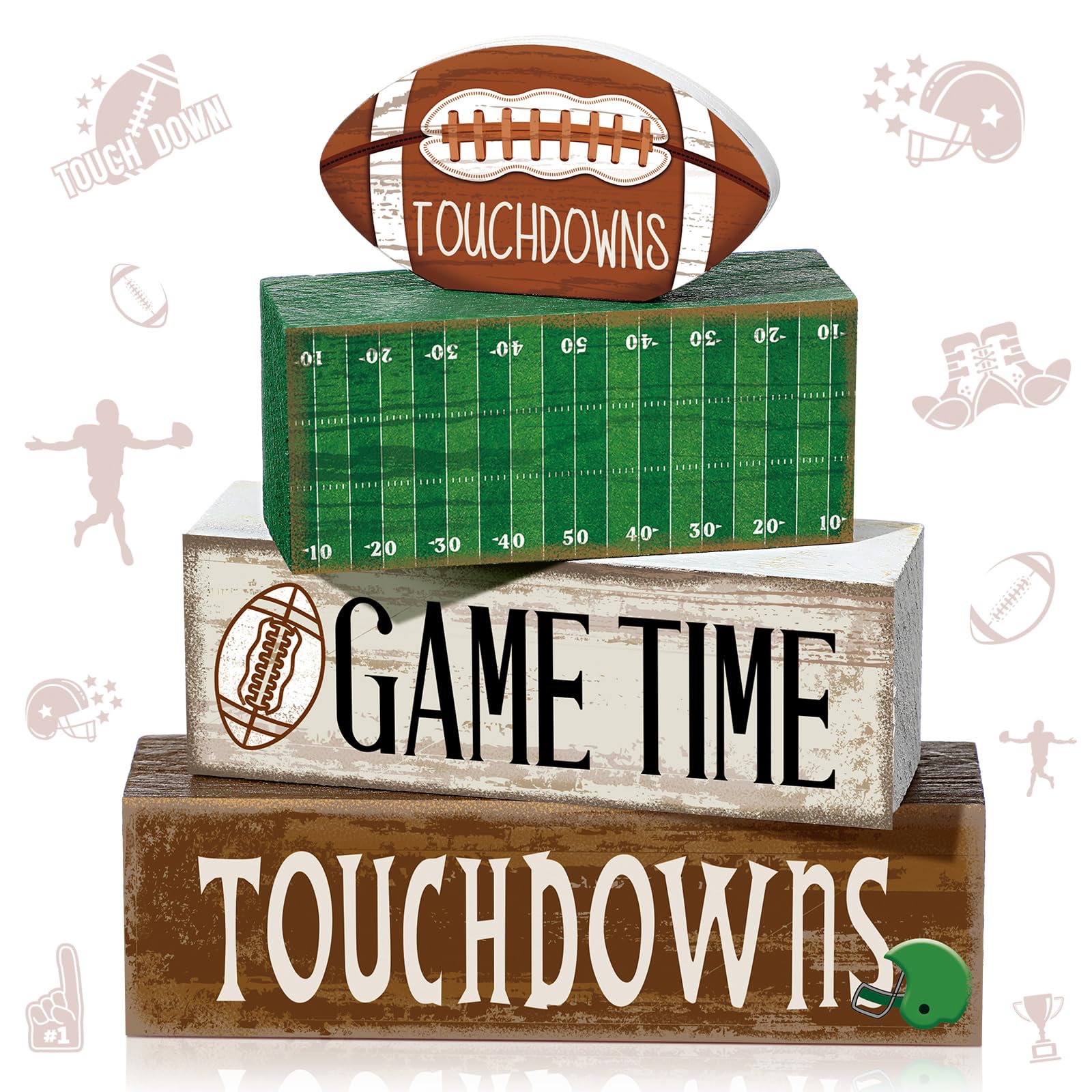 Amazon.com: Yuntau 4 Pcs Football Table Decorations Football Tiered ...