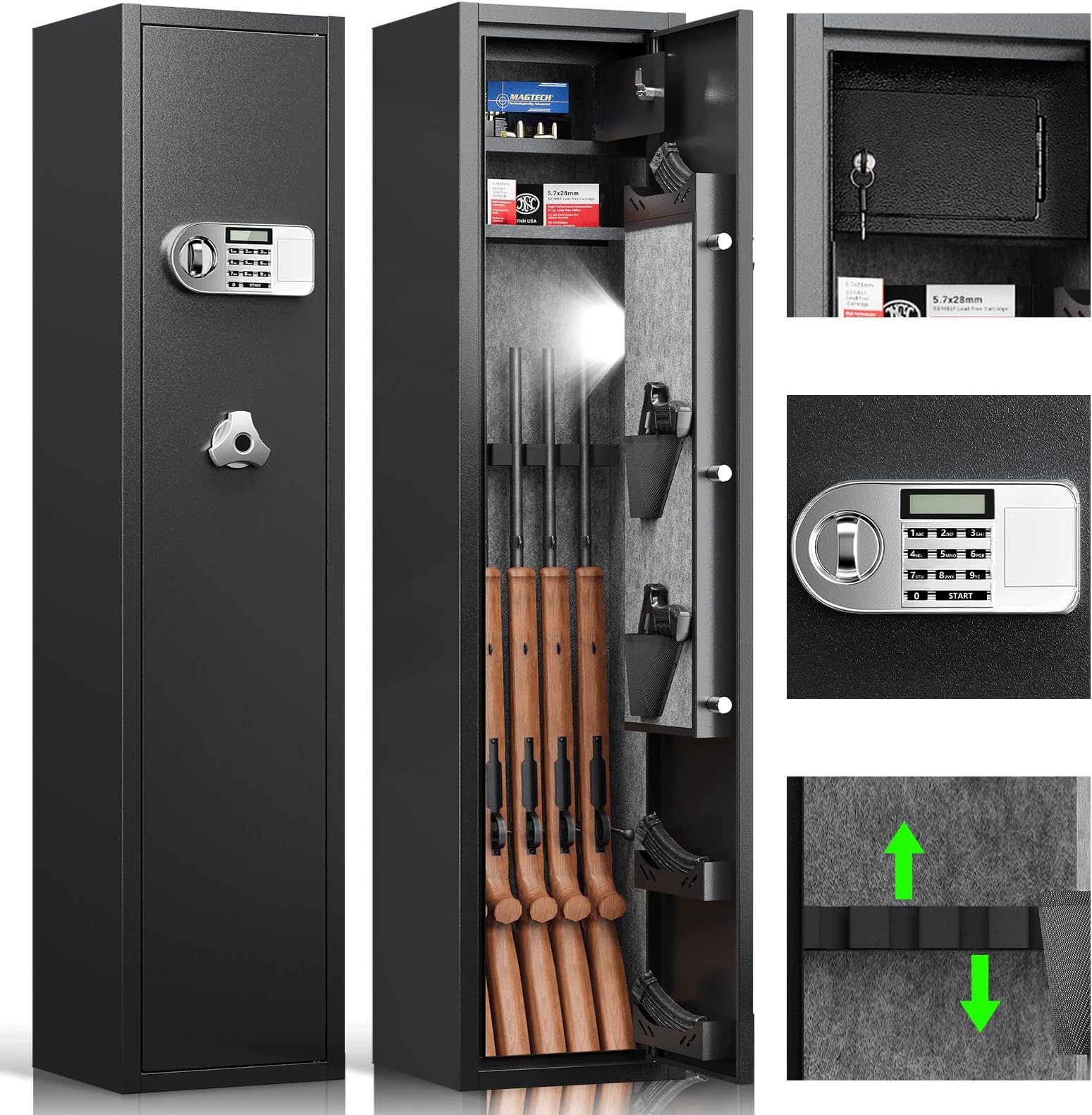 Amazon.com: Xyvaly 12 Rifle Gun Safe, Gun Safe for Home Rifle and ...