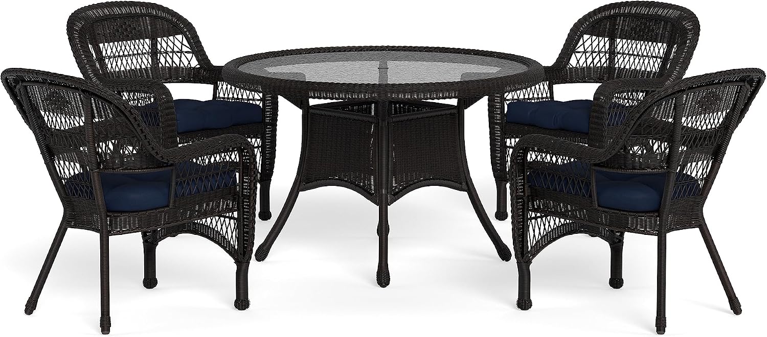 Amazon.com: Tortuga Outdoor Portside 5 Piece Patio Dining Set, Dark ...