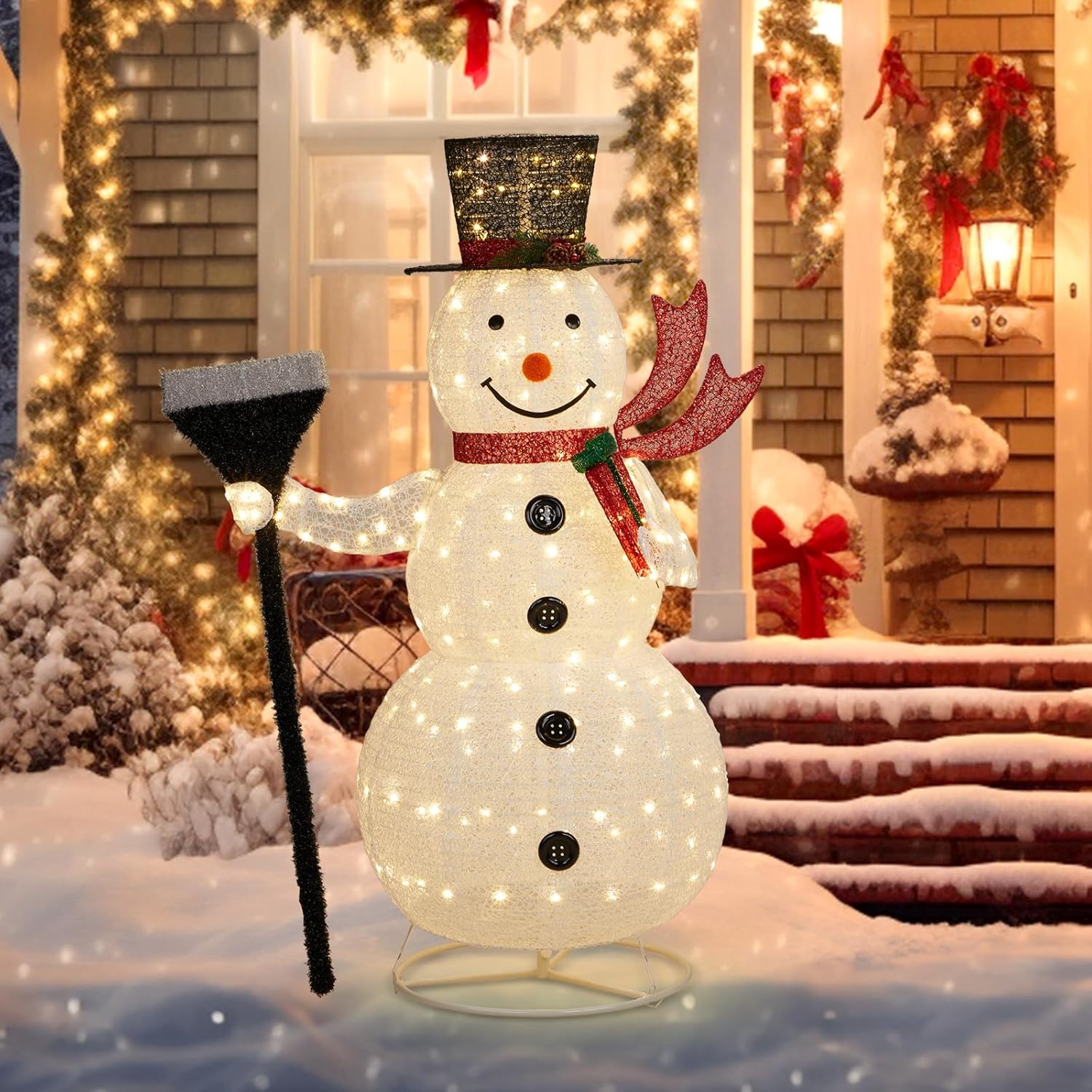 Outopee Christmas Lighted Snowman Decoration, 5 FT Outdoor Christmas ...