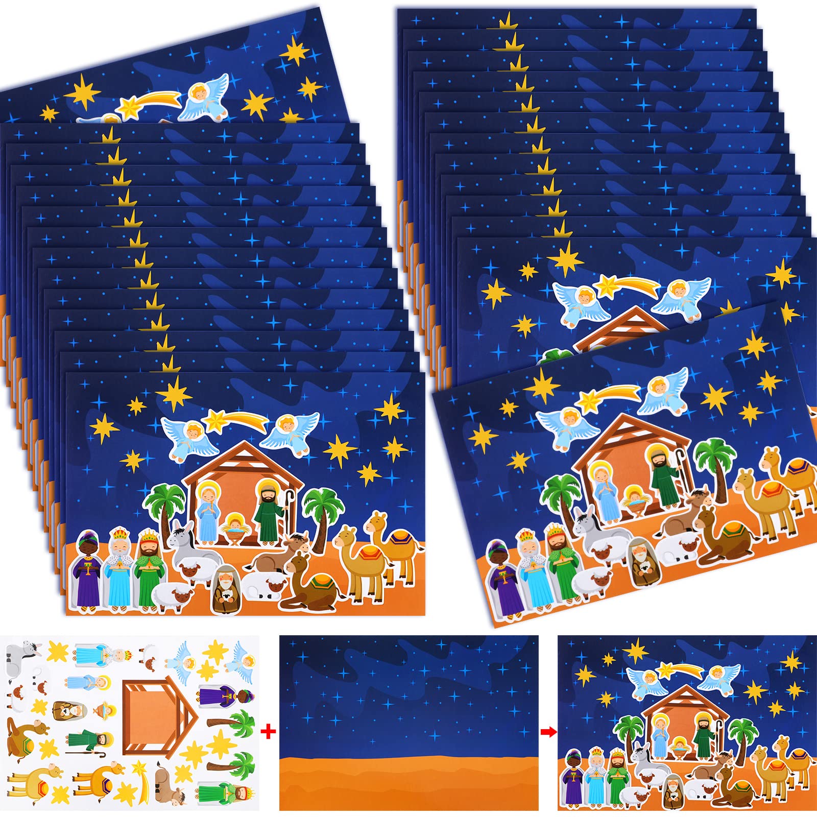 Snapklik.com : Yexiya 60 Sheets Christmas Nativity Stickers Make A ...