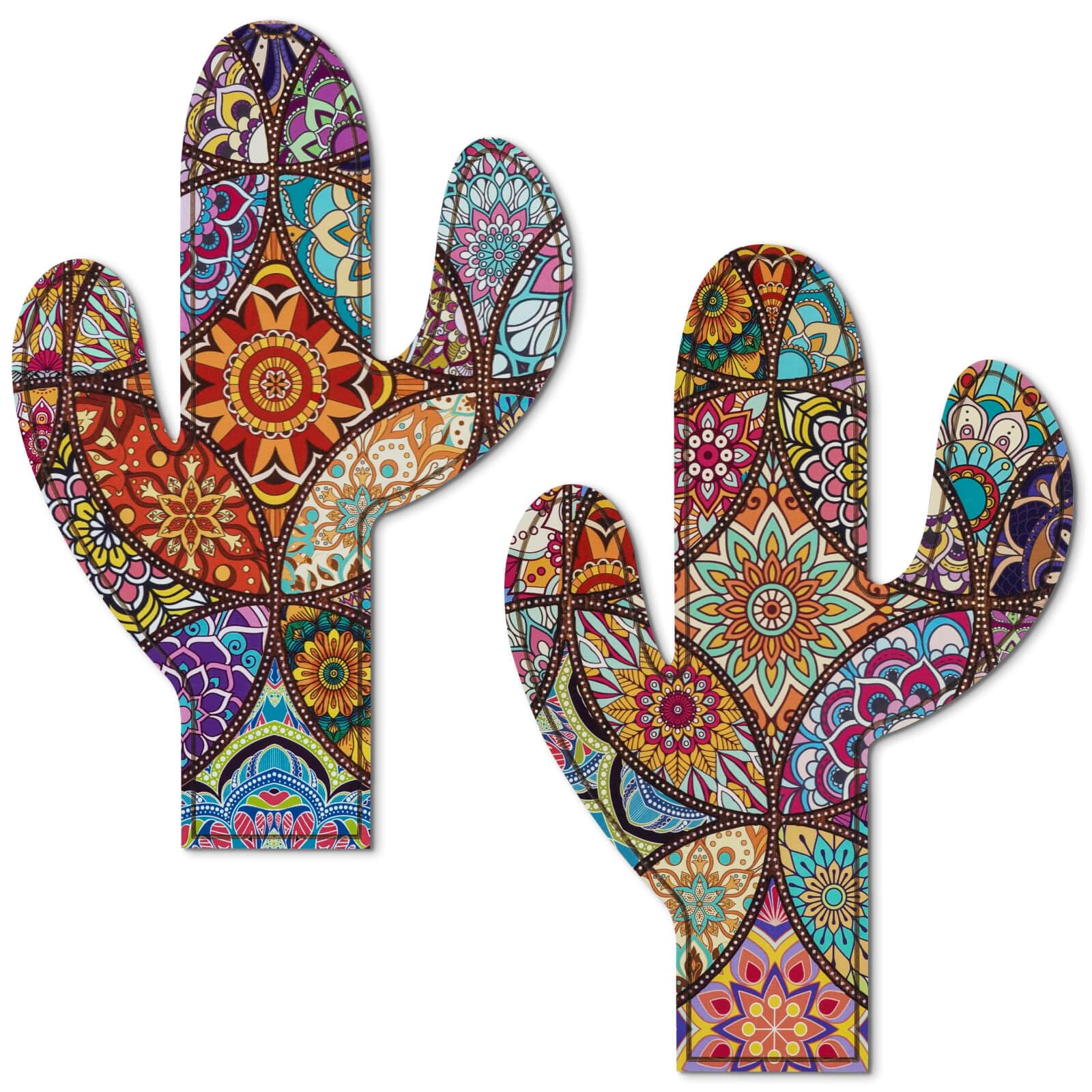 Amazon.com: Putuo Decor 2pcs Boho Western Wall Decor Wood Cactus Wall ...