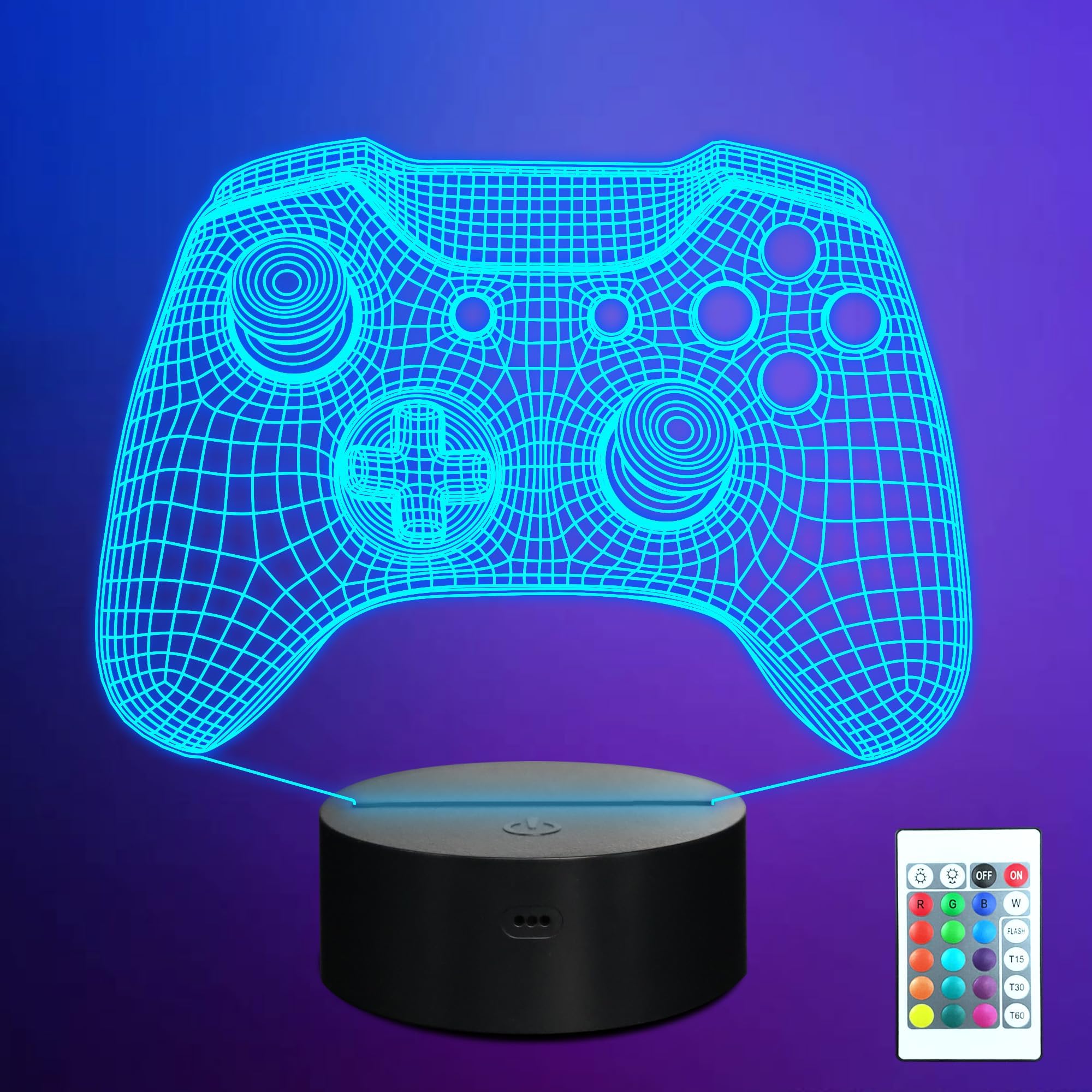 3D Gamepad Illusion Lamp, Okayera LED Hologram Game Night Light with ...
