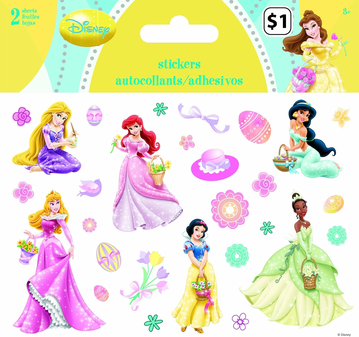 Amazon.com: Sandylion Disney Princess EAS Mini Foldover Stickers : Arts ...