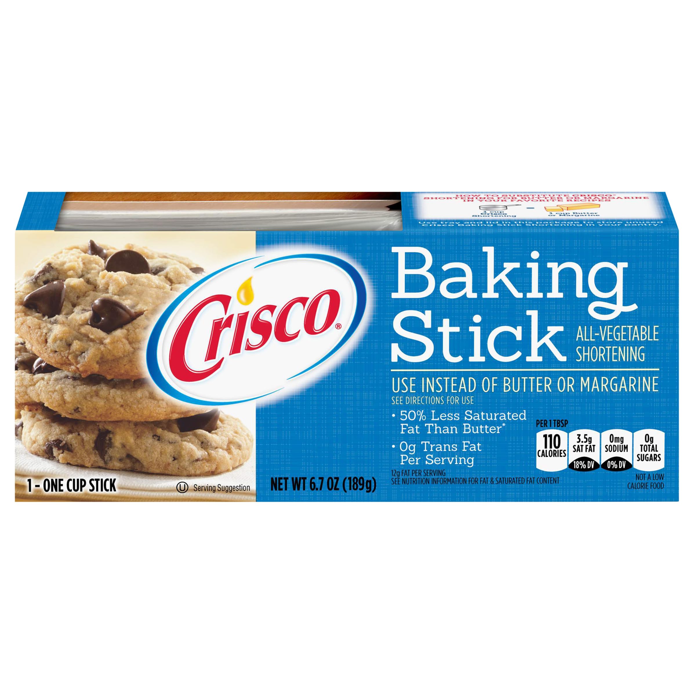 Amazon.com : Crisco All-Vegetable Shortening Sticks, 6.7 Ounce ...