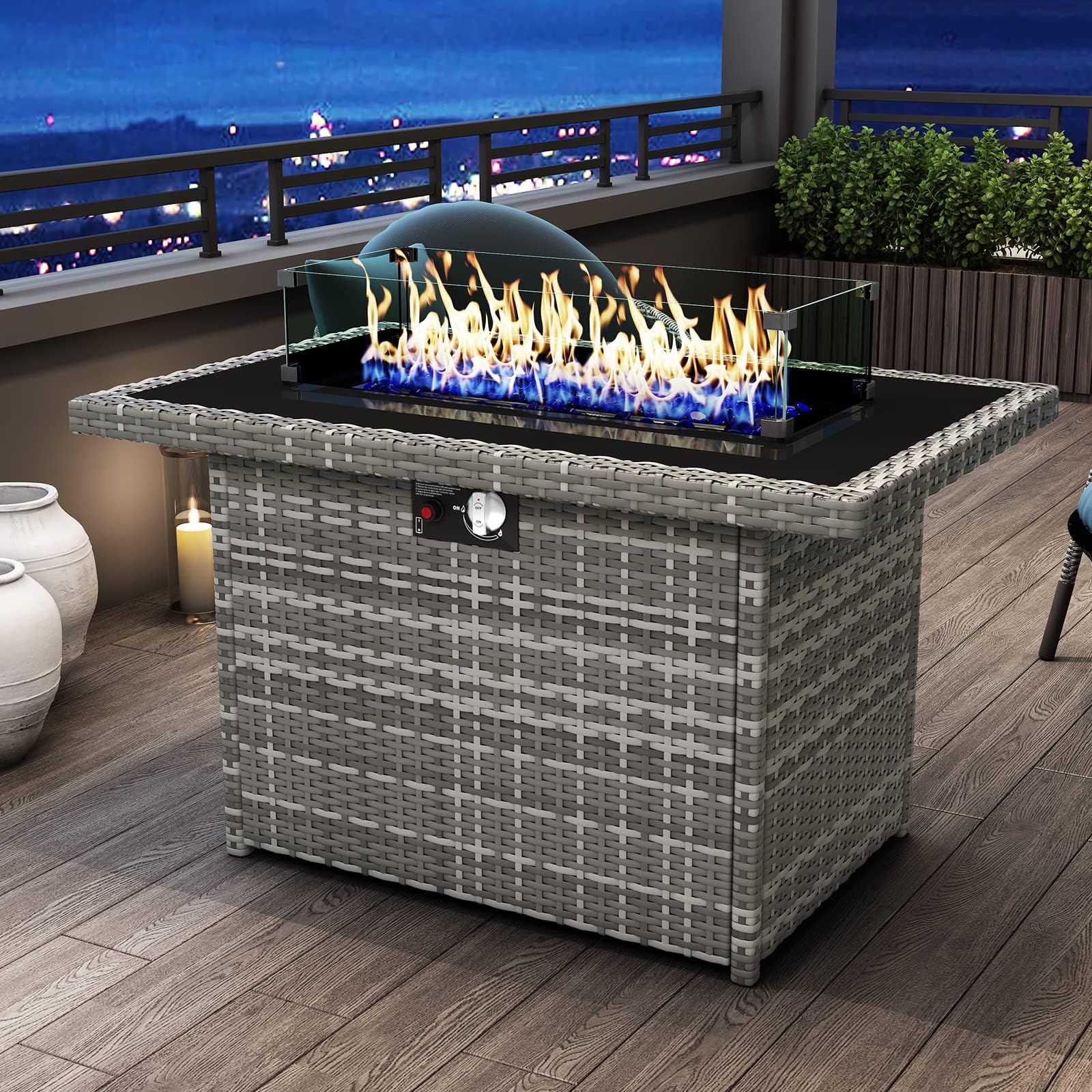 Amazon.com: KHOLH 44 Inch Propane Gas Fire Pits Table for Outside Patio ...