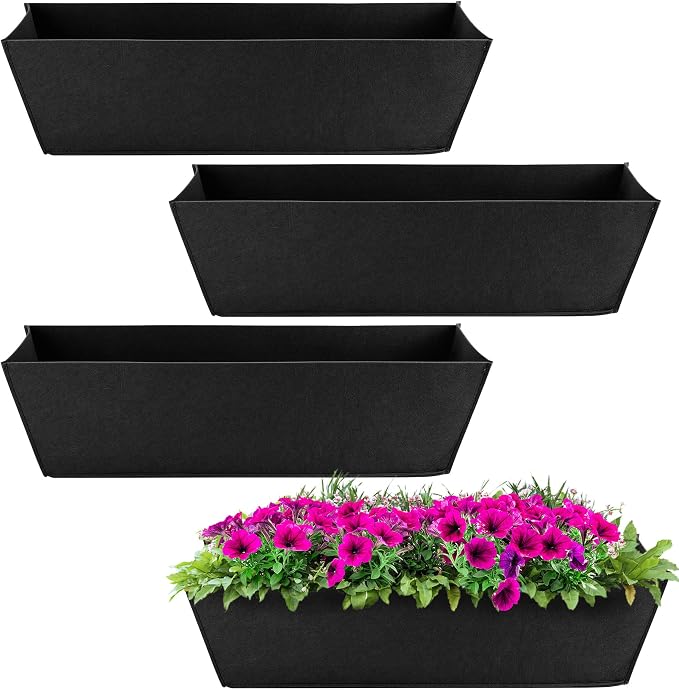 Amazon.com: Adnee 4 Pcs 24 Inch Fabric Plant Window Box Liners ...