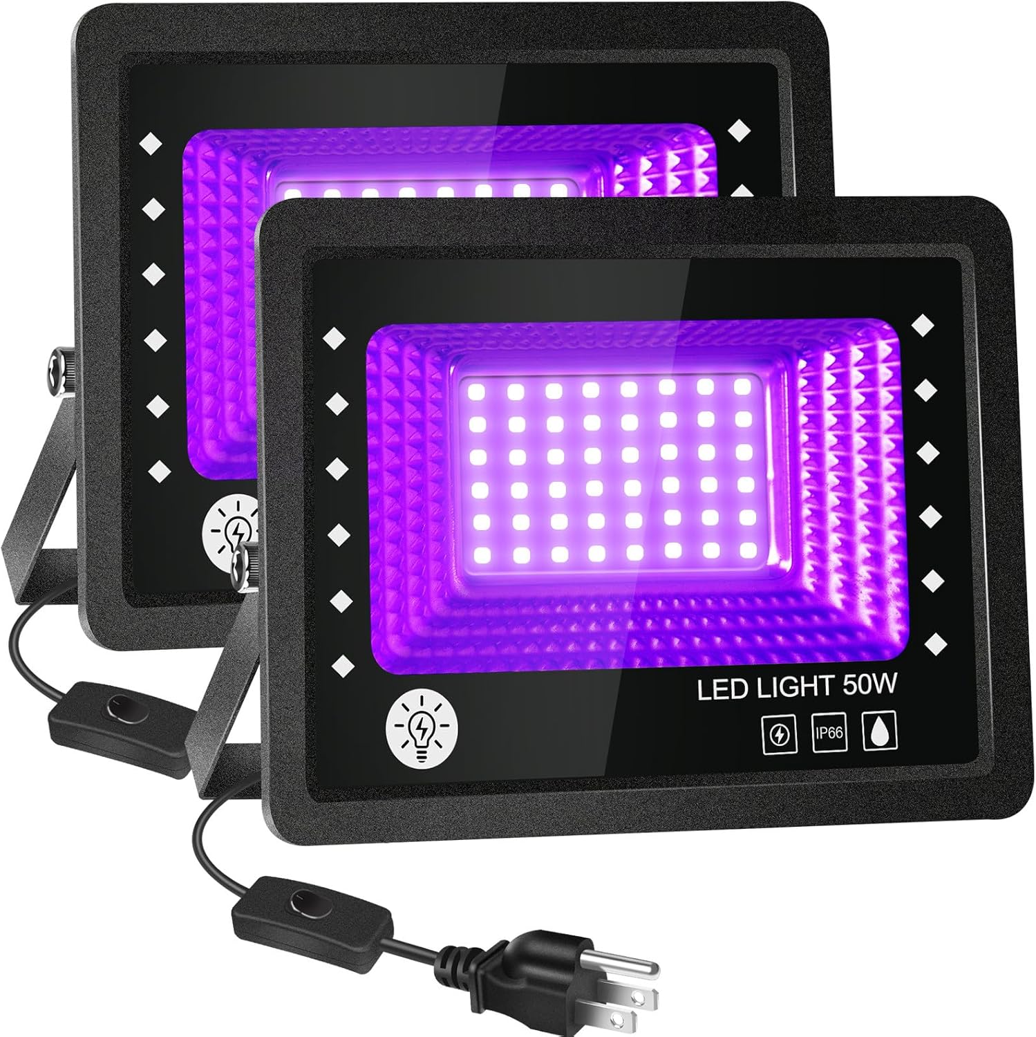 Black Light, Remon 50W UV LED Black Lights for Glow Party with IP66 ...