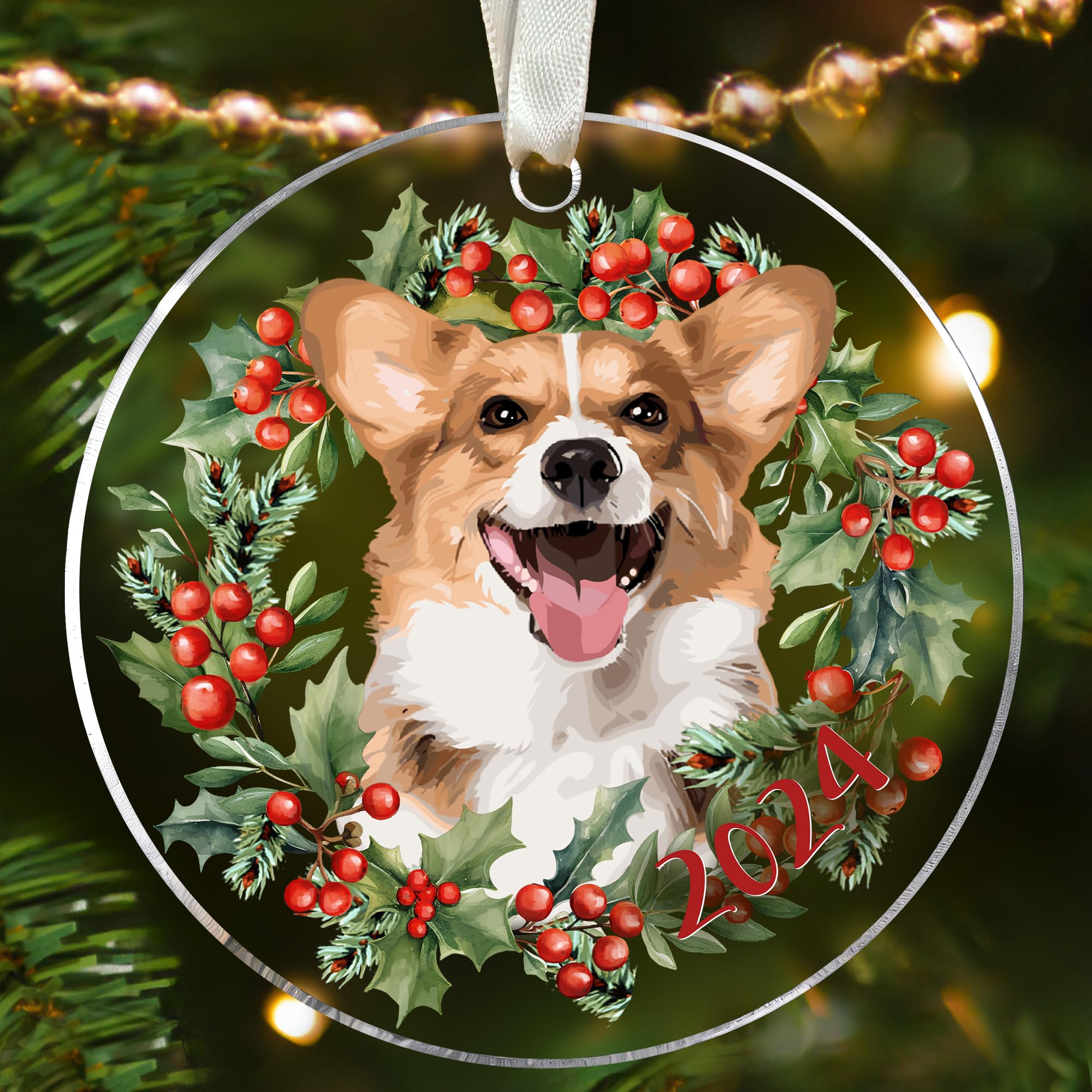 Amazon.com: Corgi Ornament - Corgi Christmas Ornaments - Corgi Gifts ...