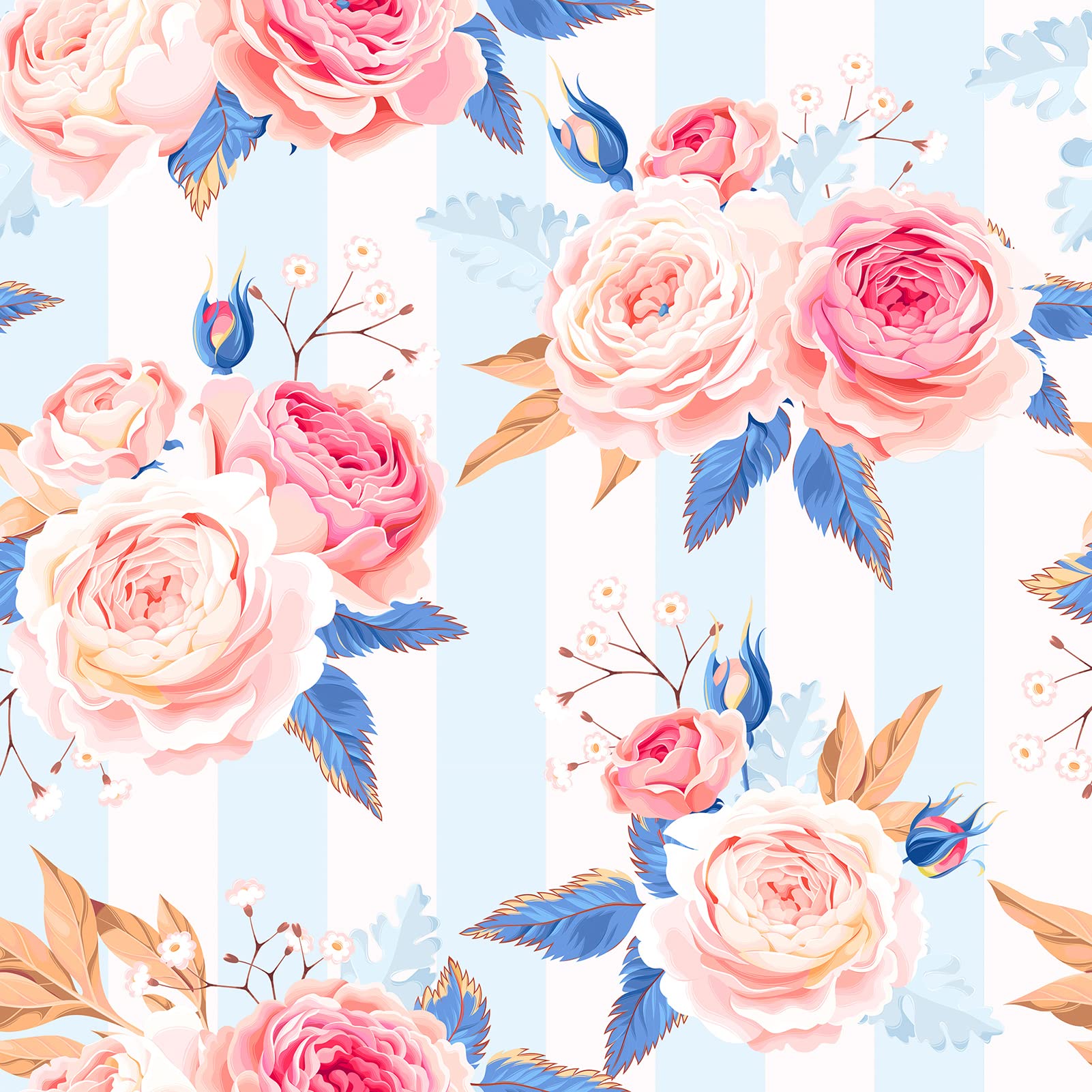 Light Blue And Pink Floral Background
