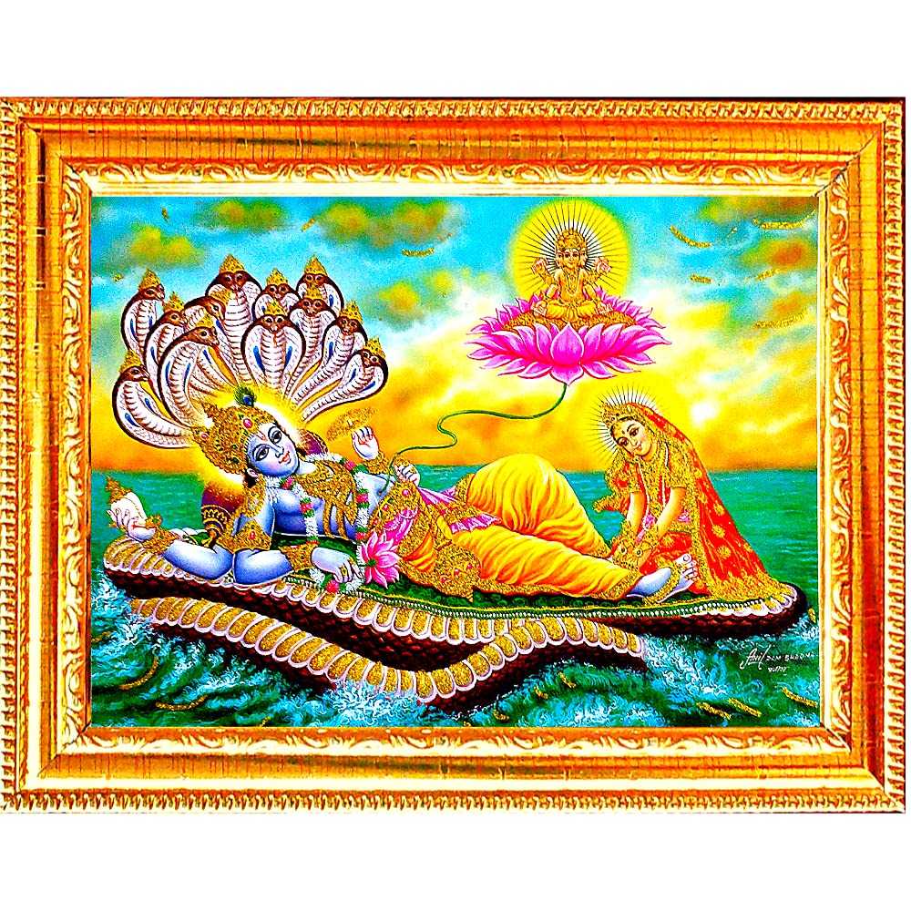 Suninow Vishnu laxmi Photo Frame Religious Framed Painting for Wall and ...