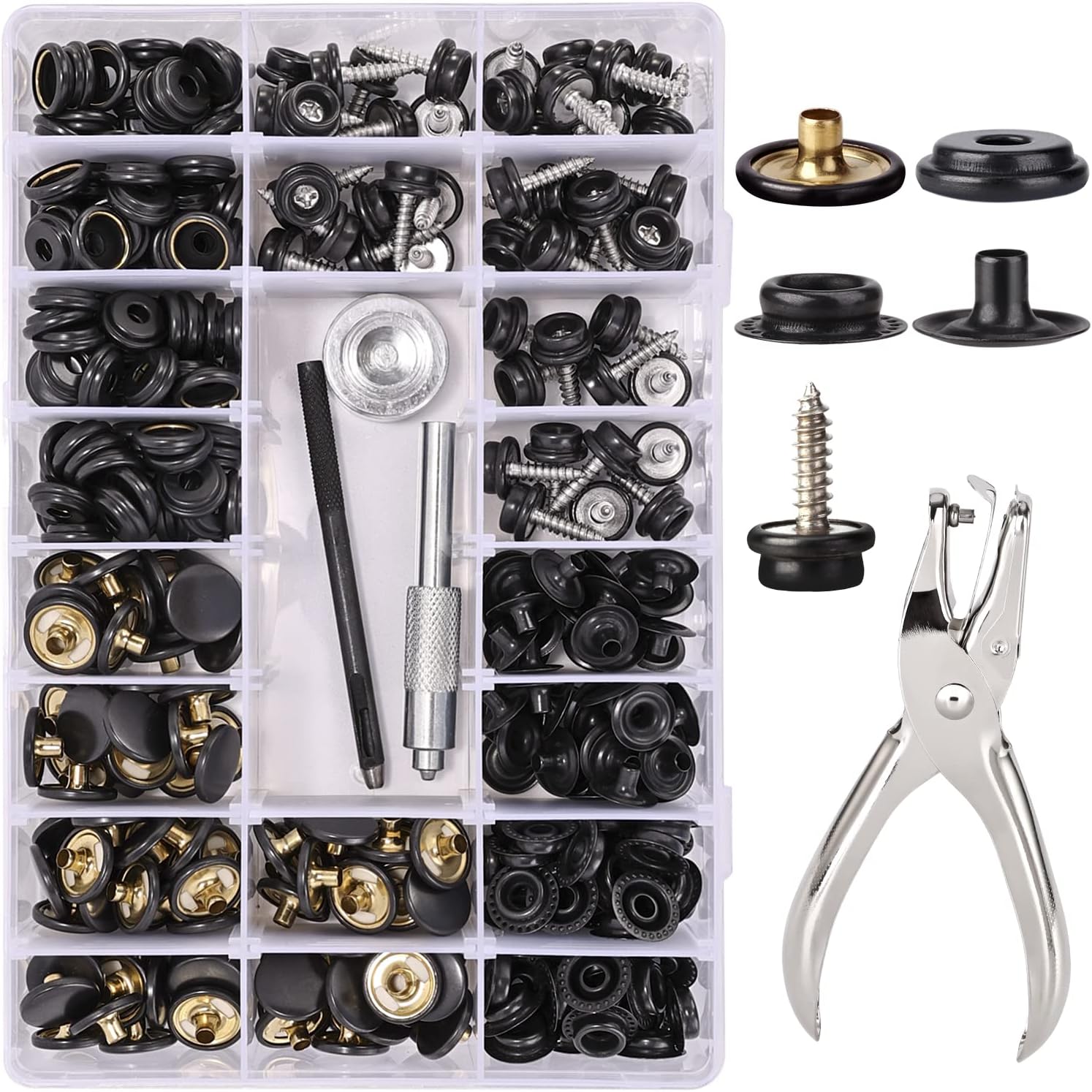 Amazon.com: Marine Canvas Snap Button Kit 354 Piece, Canvas Snap ...